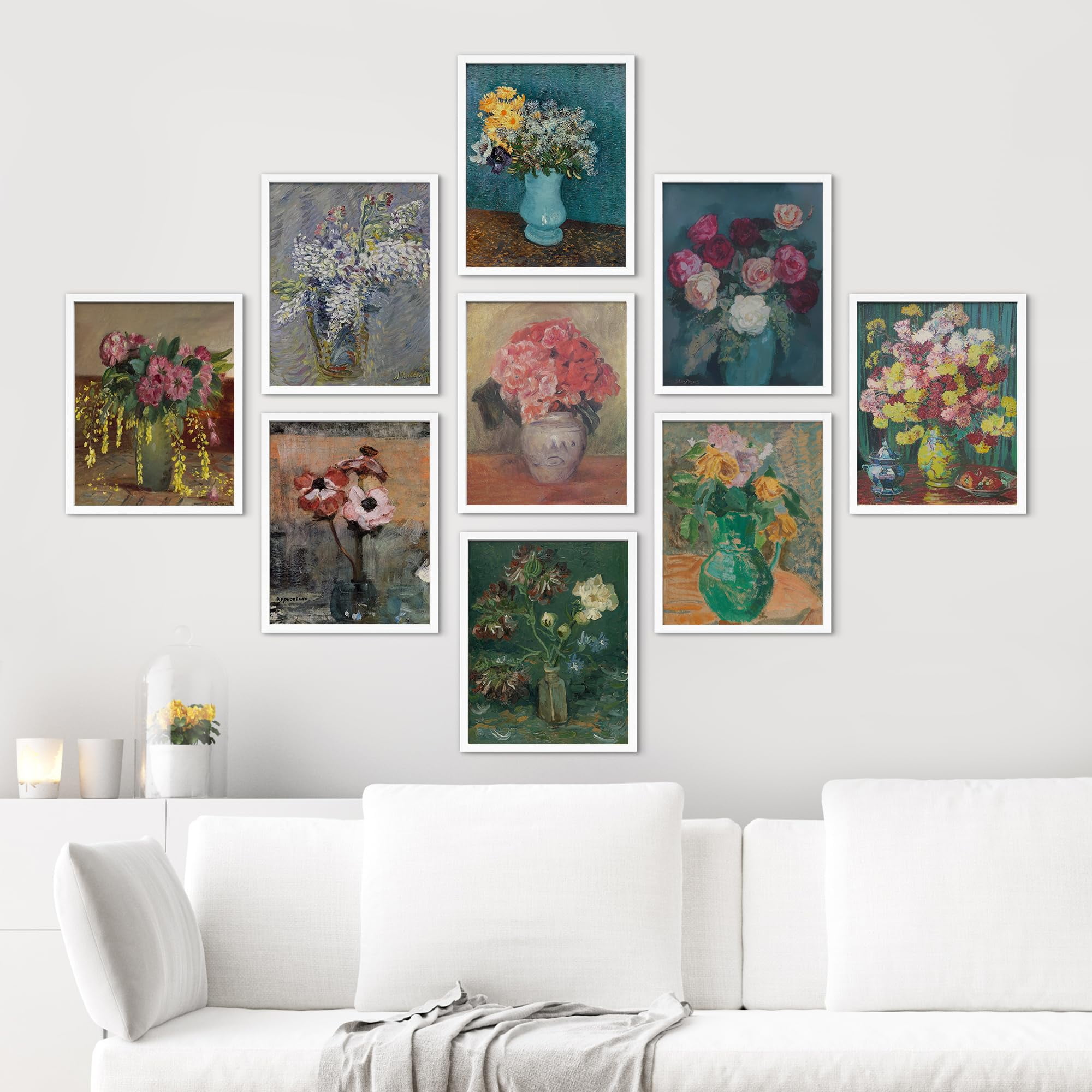 PixonSign Framed Canvas Print Wall Art Set - Impressionist Blossoms ...