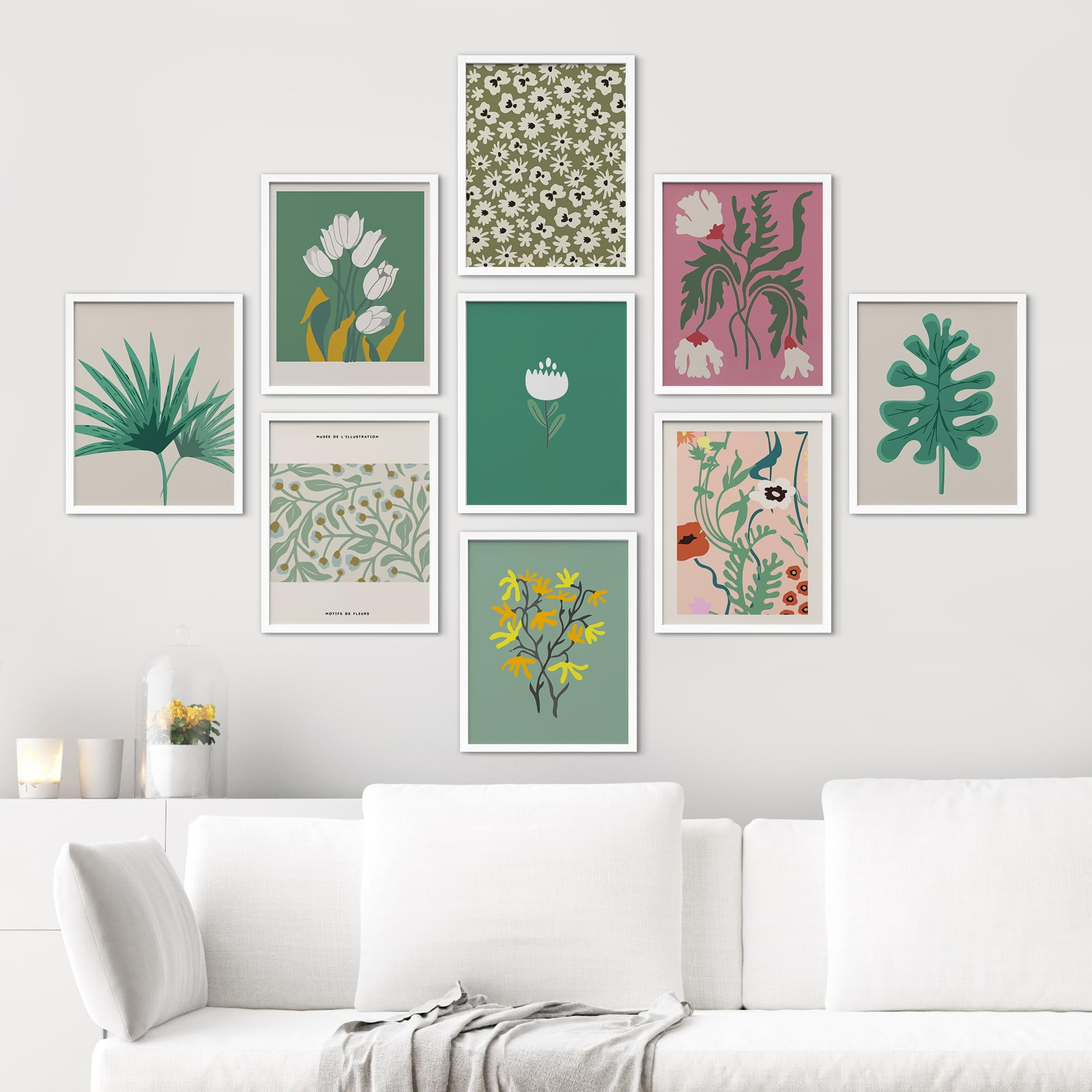 PixonSign Framed Canvas Print Wall Art Set - Jungle Plant Tropical ...