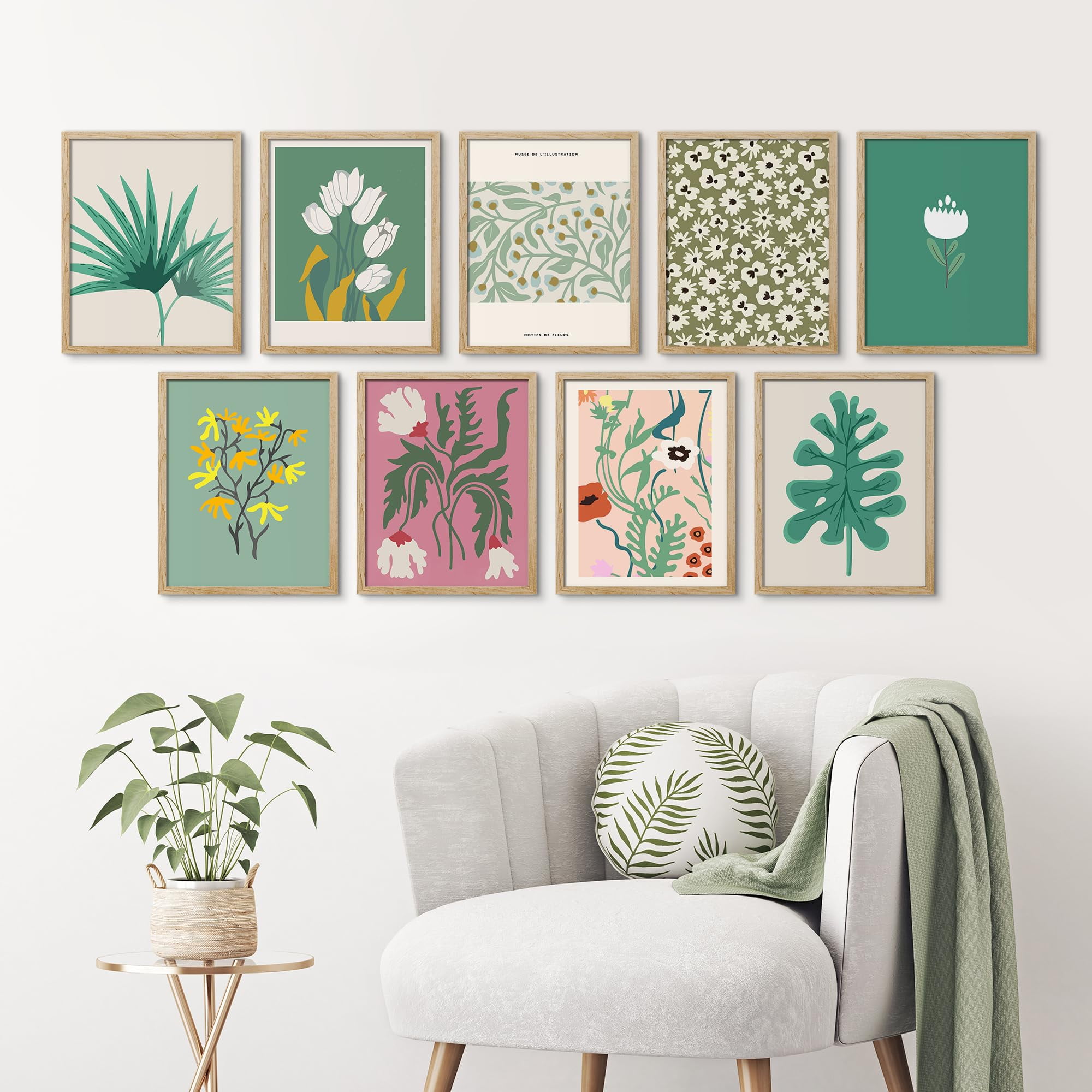 PixonSign Framed Canvas Print Wall Art Set - Jungle Plant Tropical ...