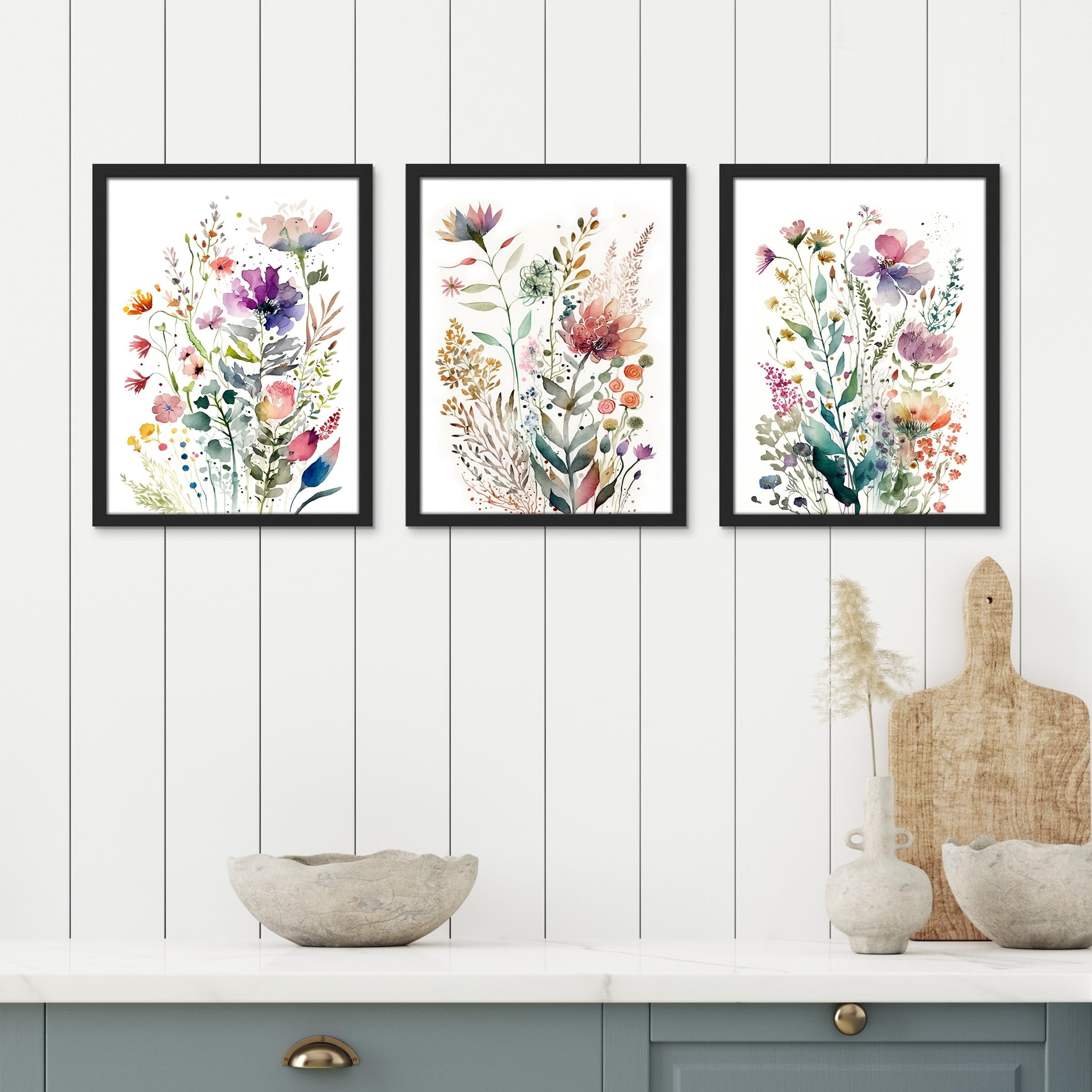 PixonSign Framed Canvas Print Wall Art Set - Multicolor Vibrant ...