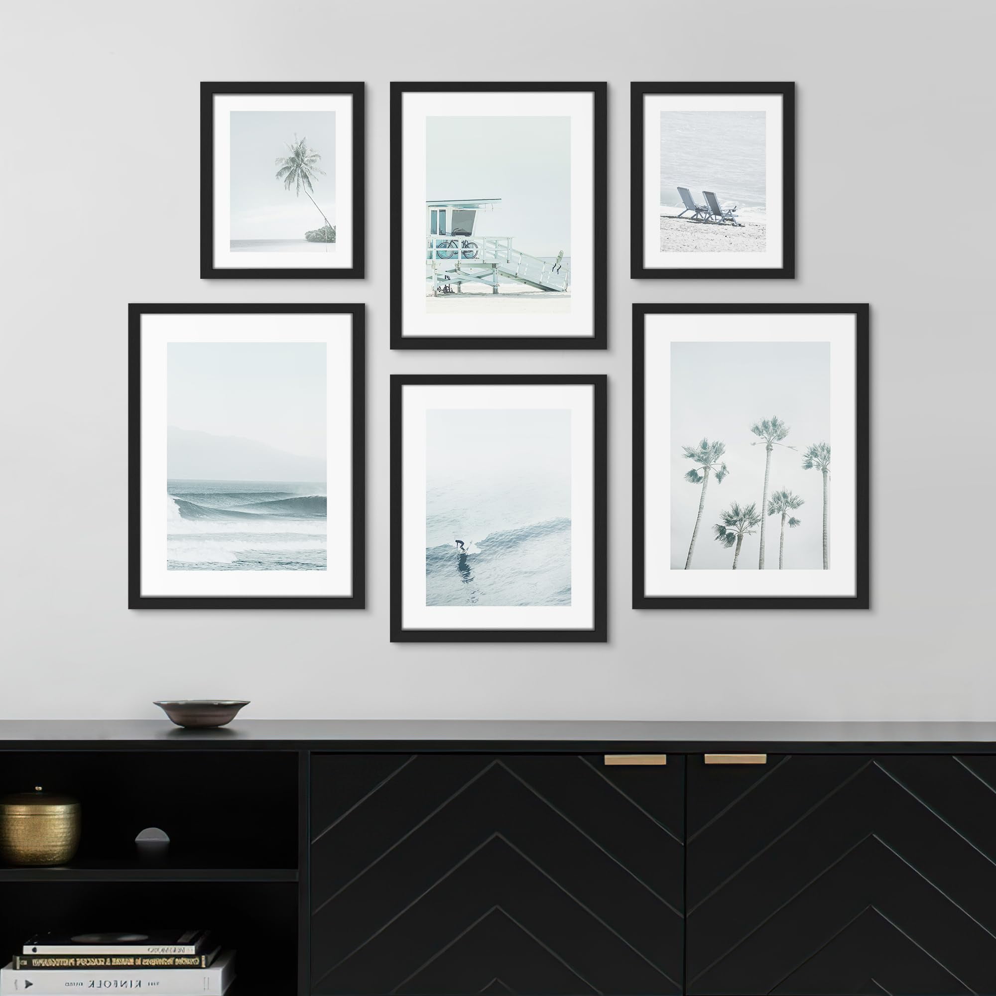 PixonSign Framed Canvas Print Wall Art Set - Ocean Beach & Tropical ...