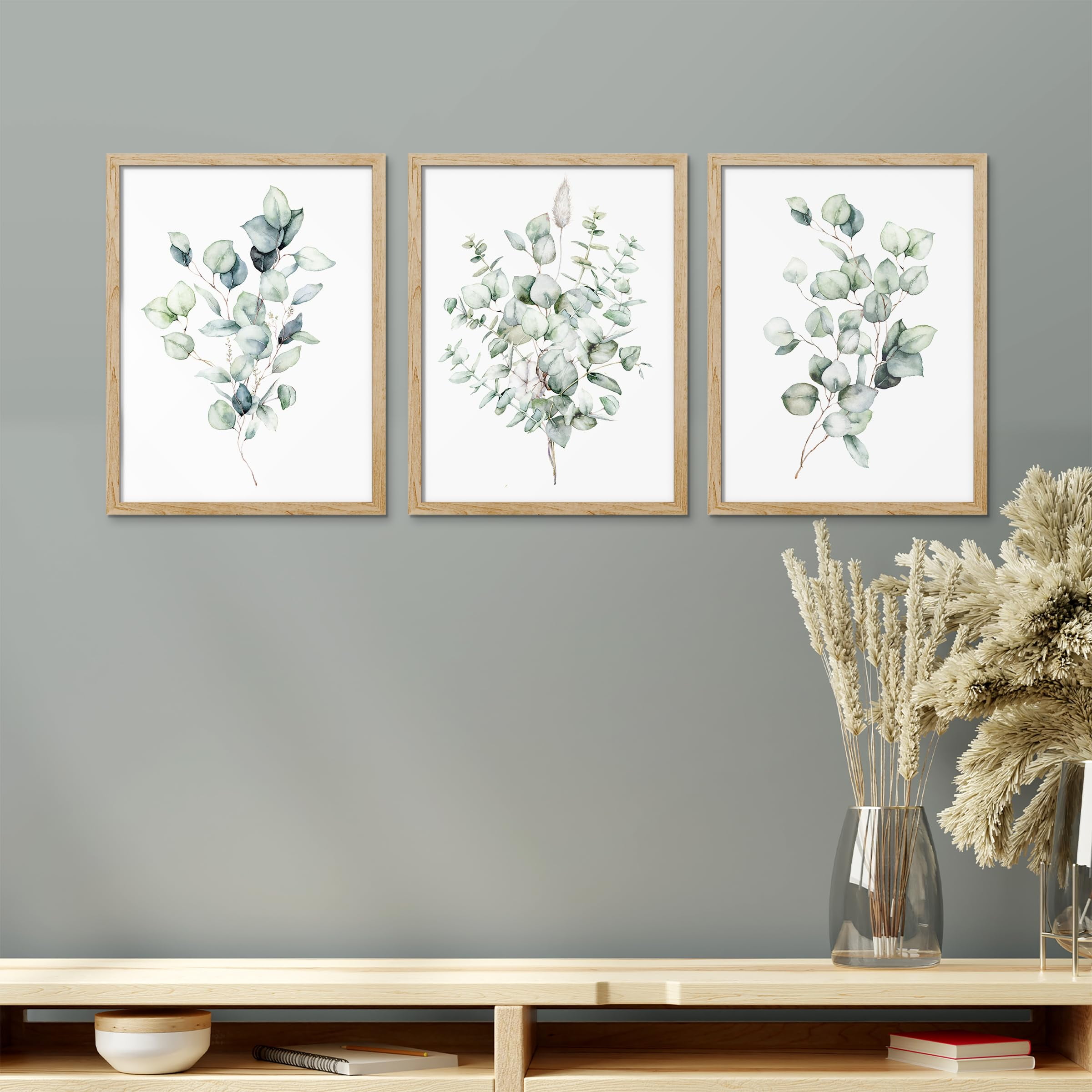 PixonSign Framed Canvas Print Wall Art Set - Tranquil Eucalyptus ...