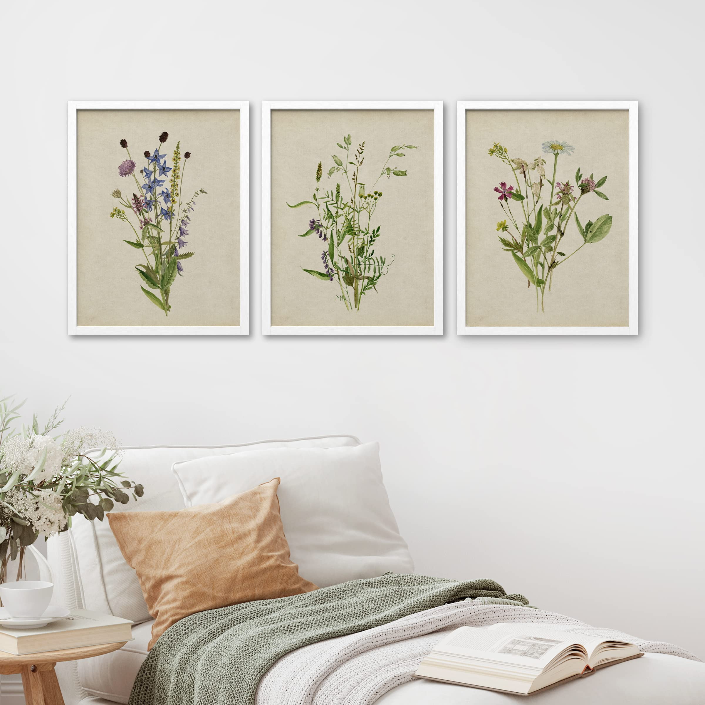 PixonSign Framed Canvas Print Wall Art Set - Vibrant Green Purple ...