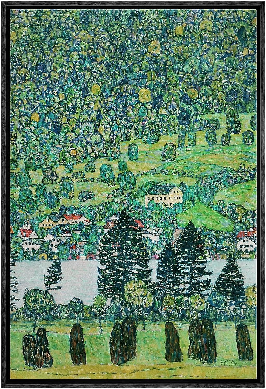 PixonSign Framed Canvas Print Wall Art Slope in Forest on Attersee Lake ...