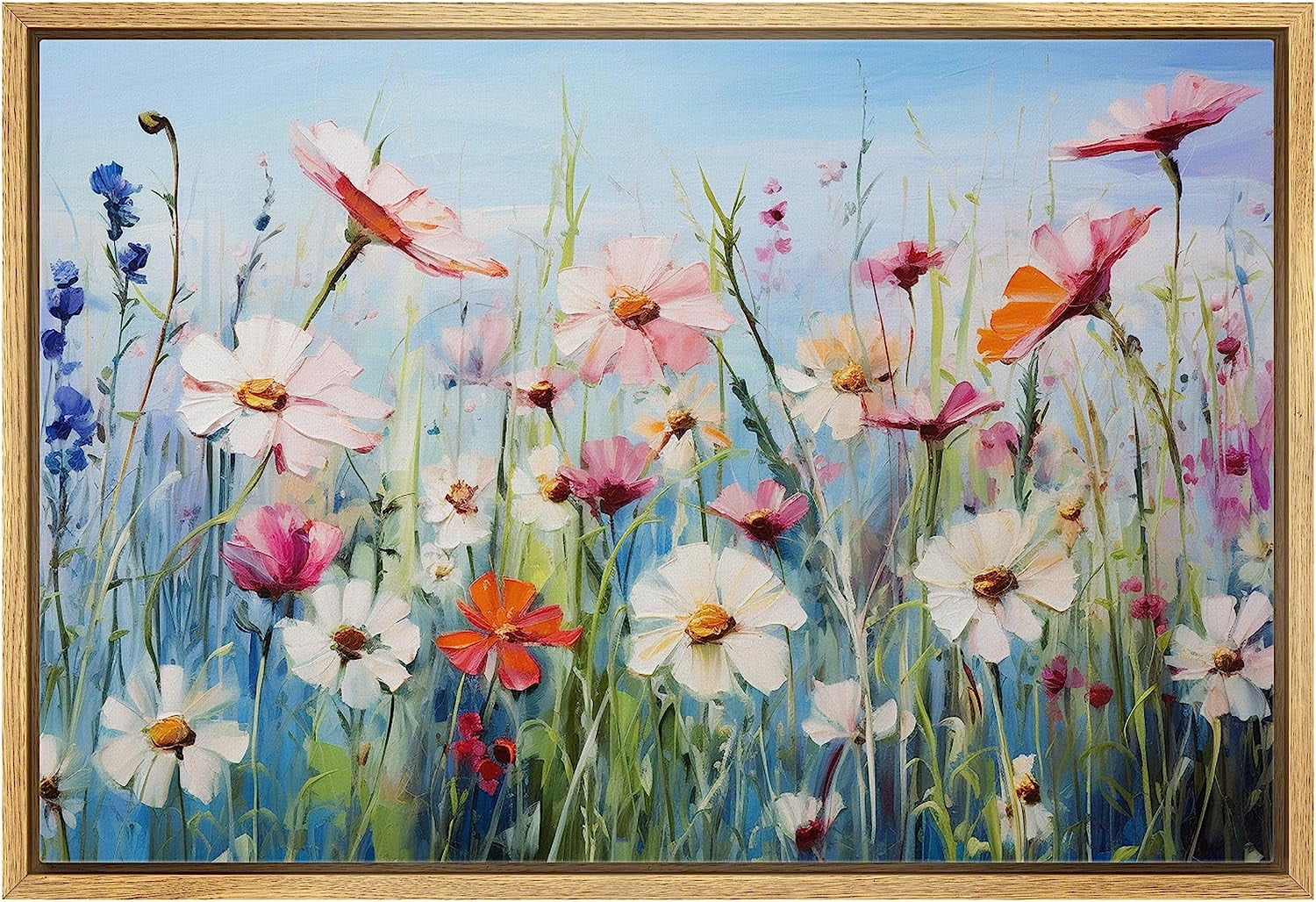 PixonSign Framed Canvas Print Wall Art Still Life Colorful Wildflower ...