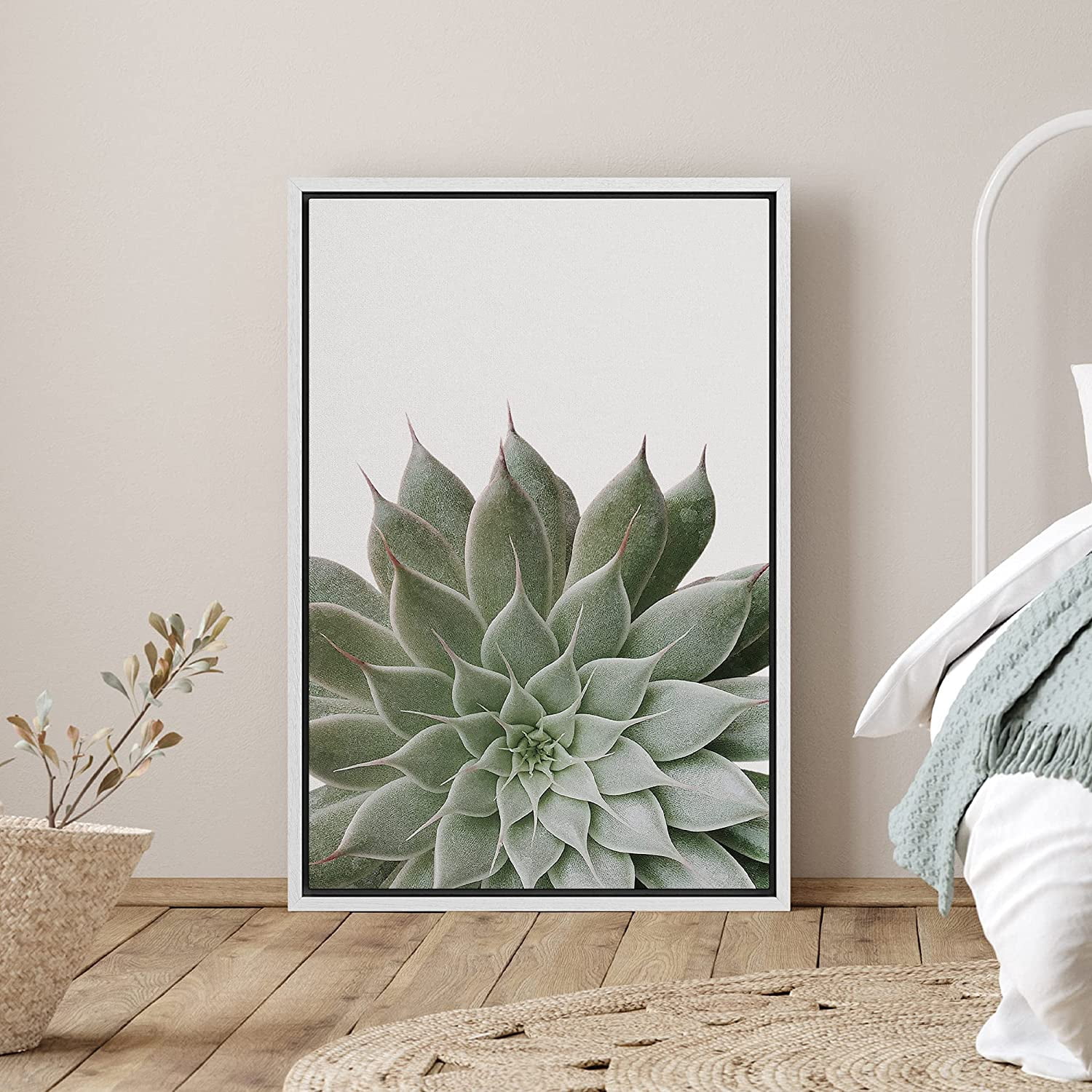 PixonSign Framed Canvas Print Wall Art Sundial Echeveria Succulent ...
