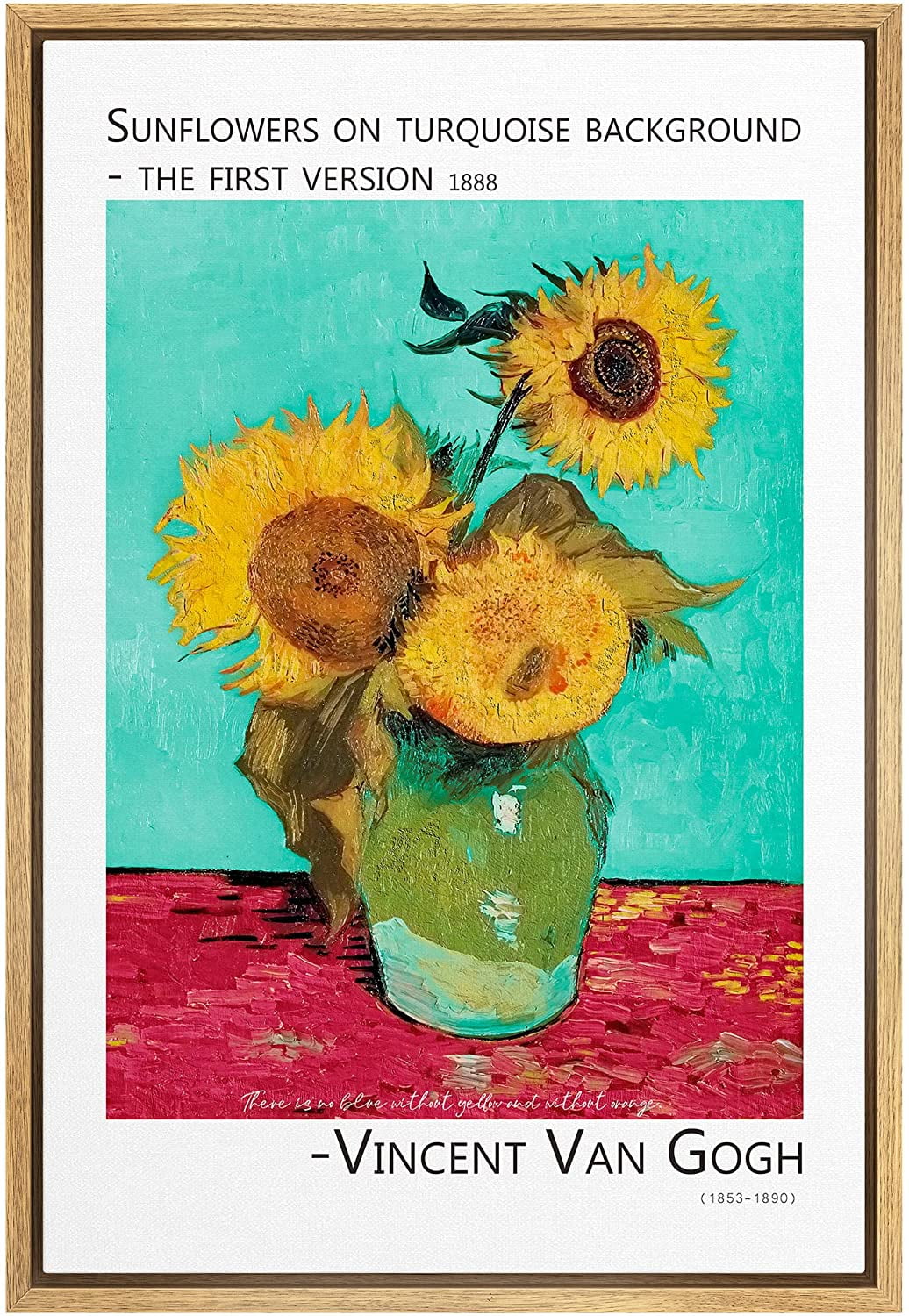 PixonSign Framed Canvas Print Wall Art Vincent Van Gogh Sunflower ...