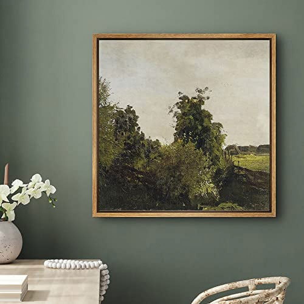 PixonSign Framed Canvas Wall Art Green Forest Plant Tree Overgrowth ...