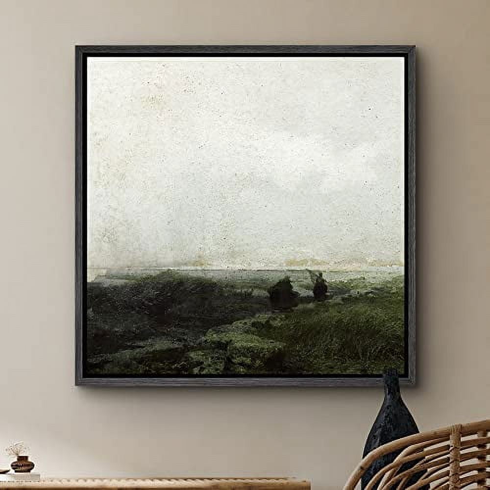 PixonSign Framed Canvas Wall Art Minimalist Stormy Beach Fisherman ...
