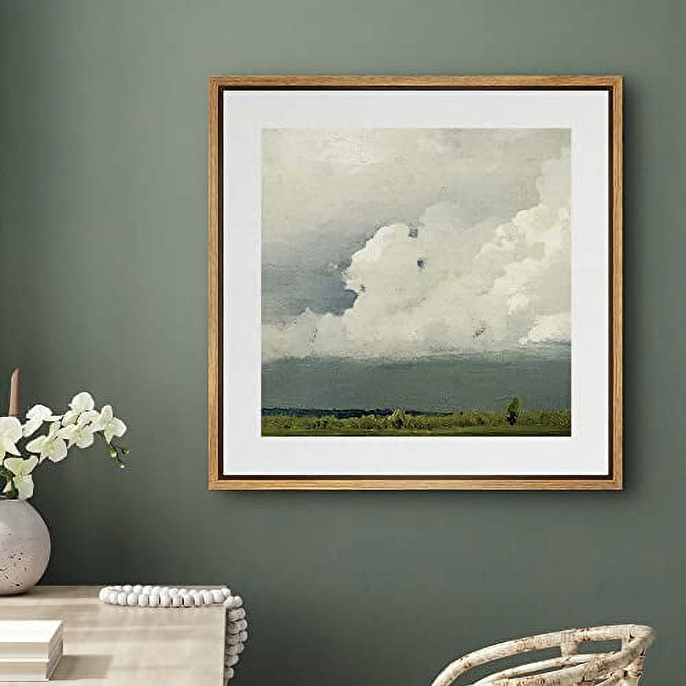 PixonSign Framed Canvas Wall Art Storm Clouds Over Green Countryside ...