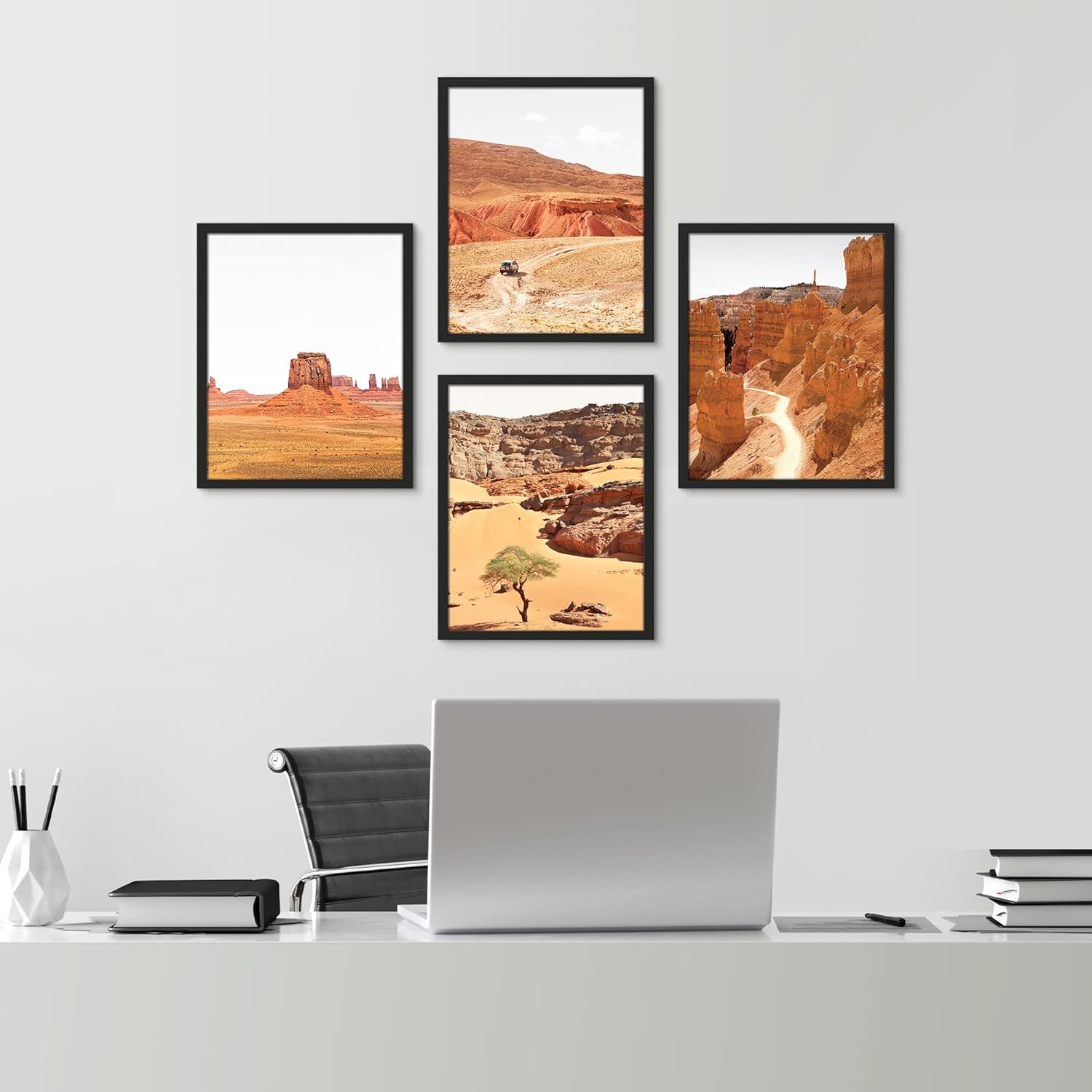 PixonSign Framed Wall Art, Arizona Texas Mountain Valley Posters, Set ...