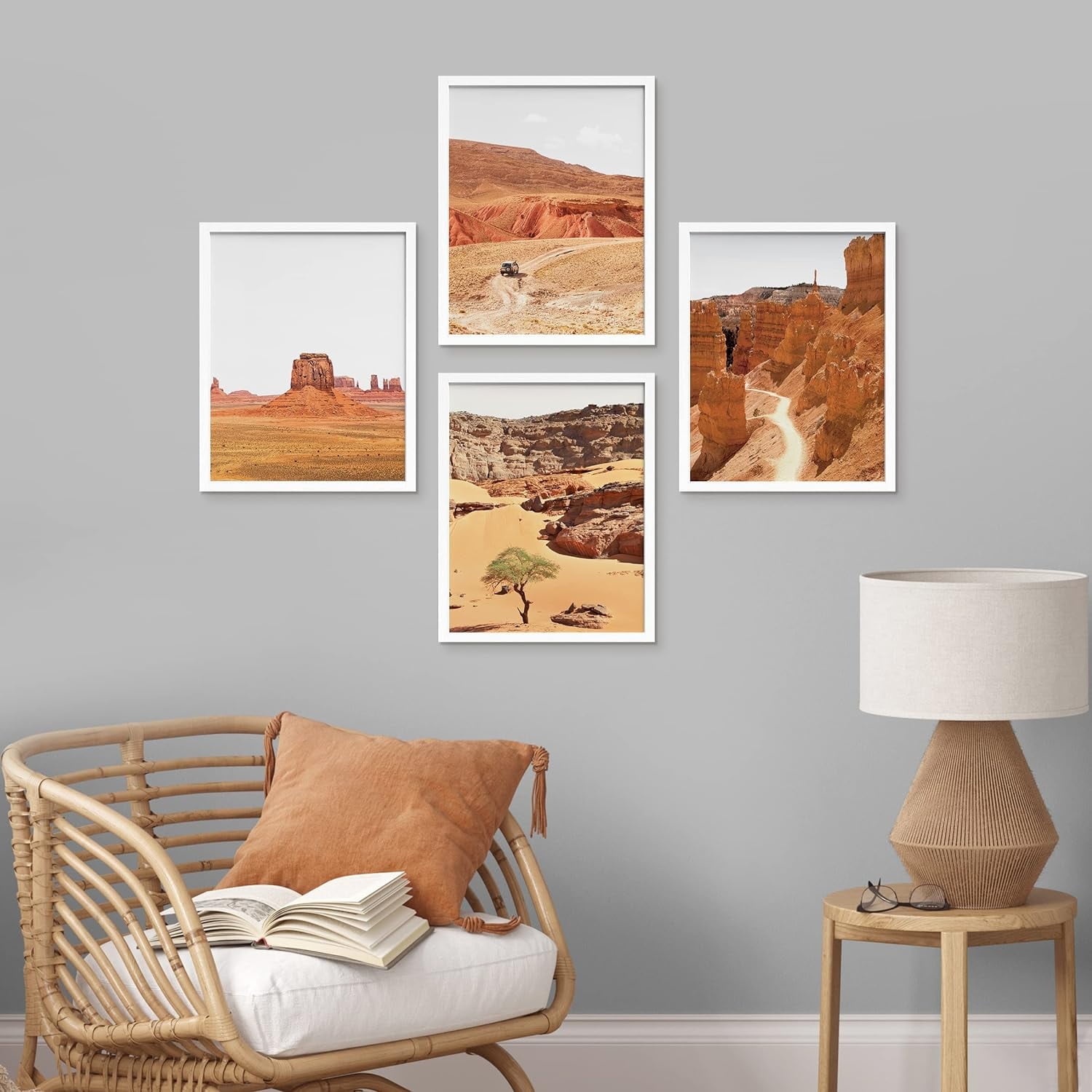 PixonSign Framed Wall Art, Arizona Texas Mountain Valley Posters, Set ...