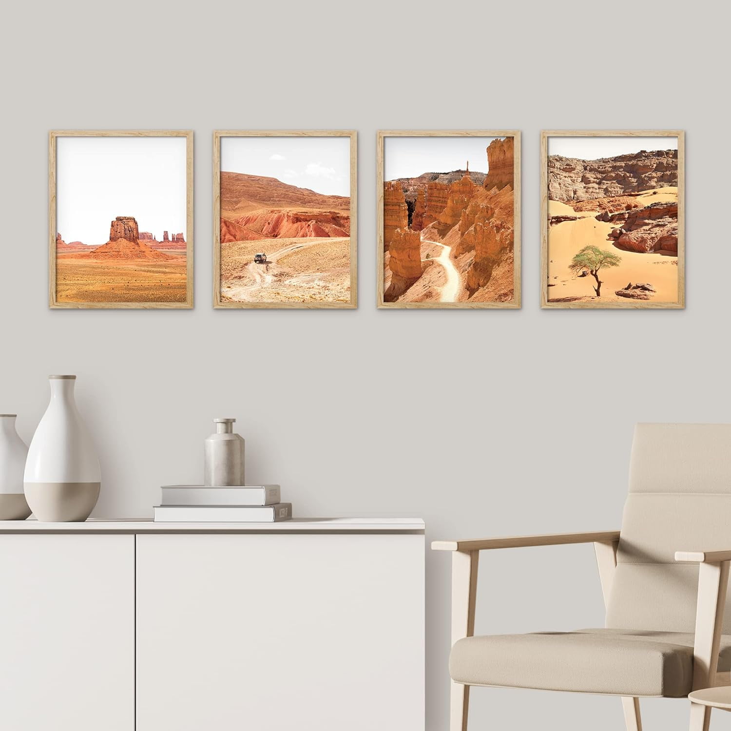 PixonSign Framed Wall Art, Arizona Texas Mountain Valley Posters, Set ...