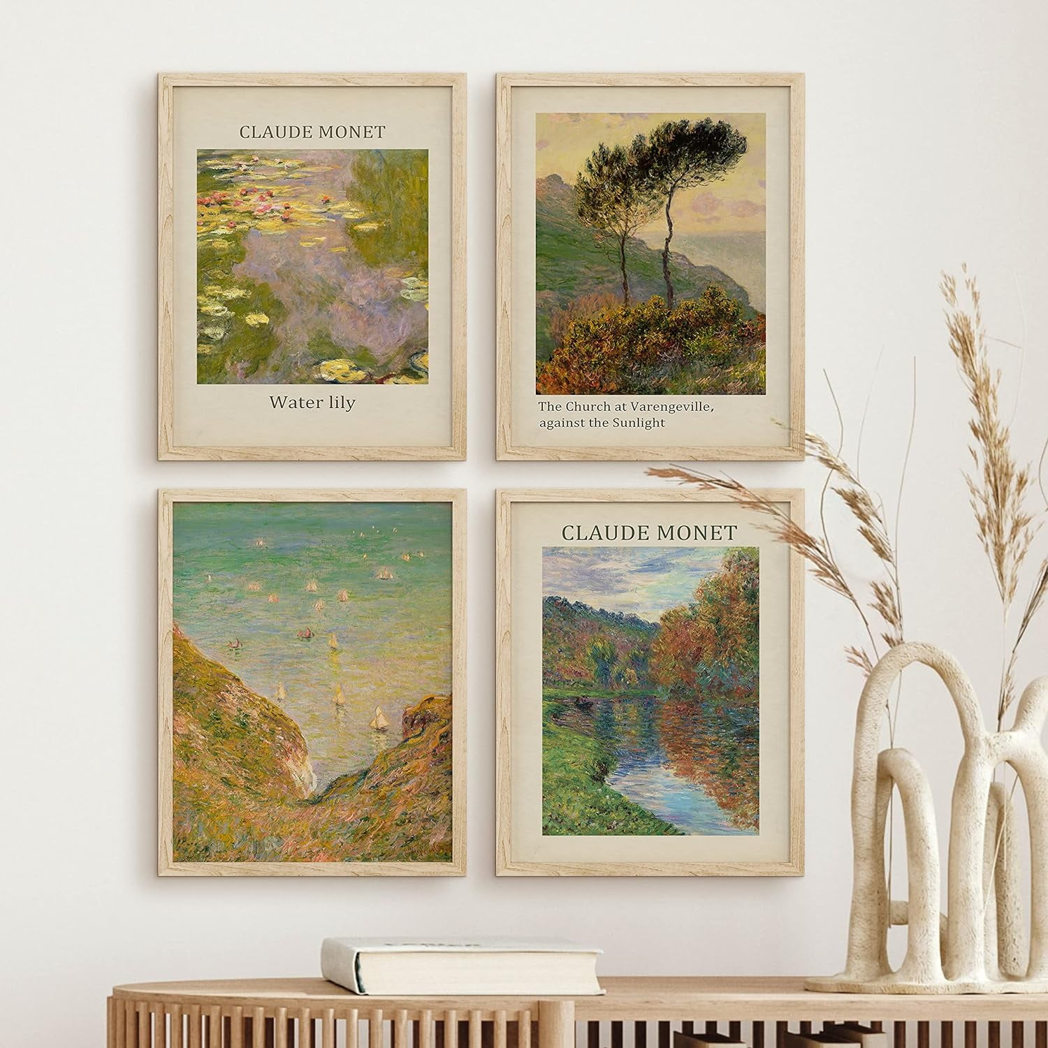 PixonSign Framed Wall Art Classic Retro Landscape Variety Posters, Set ...