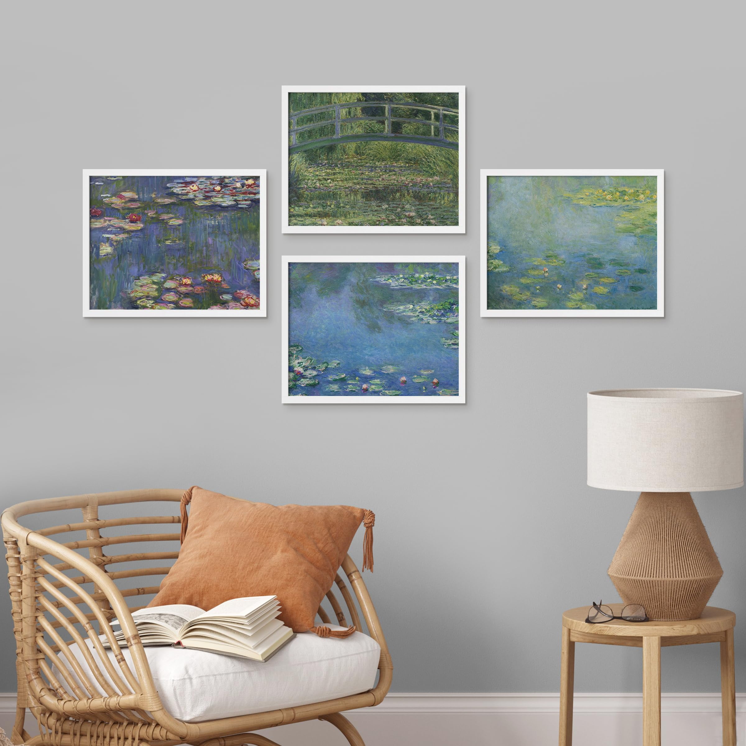 PixonSign Framed Wall Art Claude Monet Water Lily Landscapes Prints ...