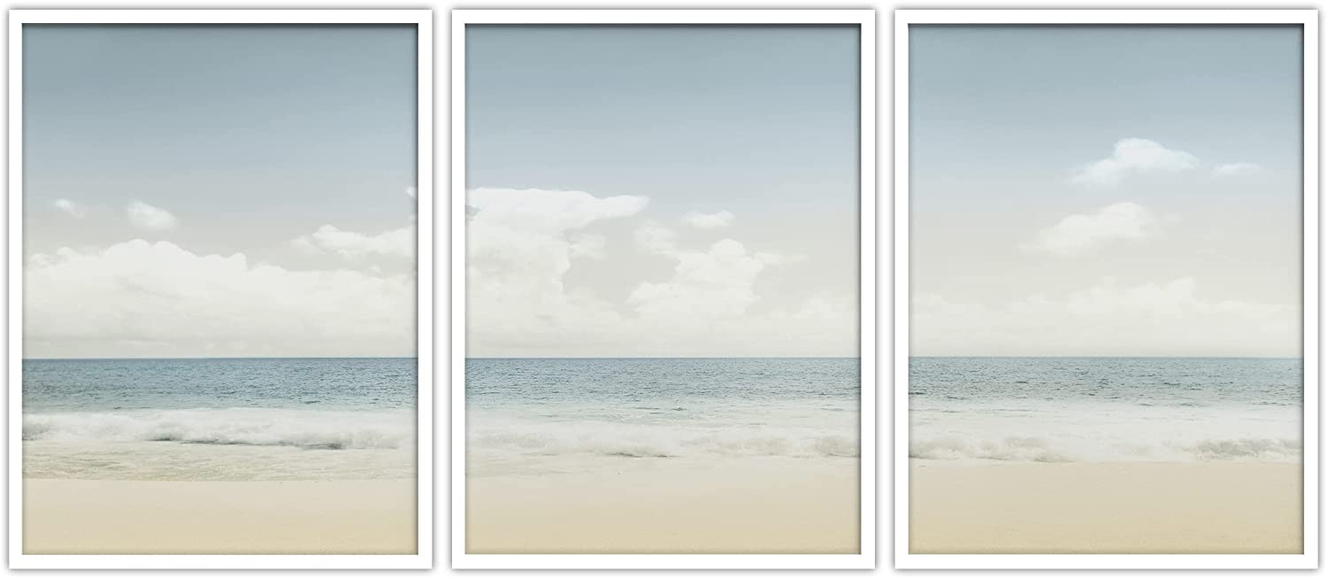 PixonSign Framed Wall Art Collage Print Gallery Set Colorblocked Beach ...