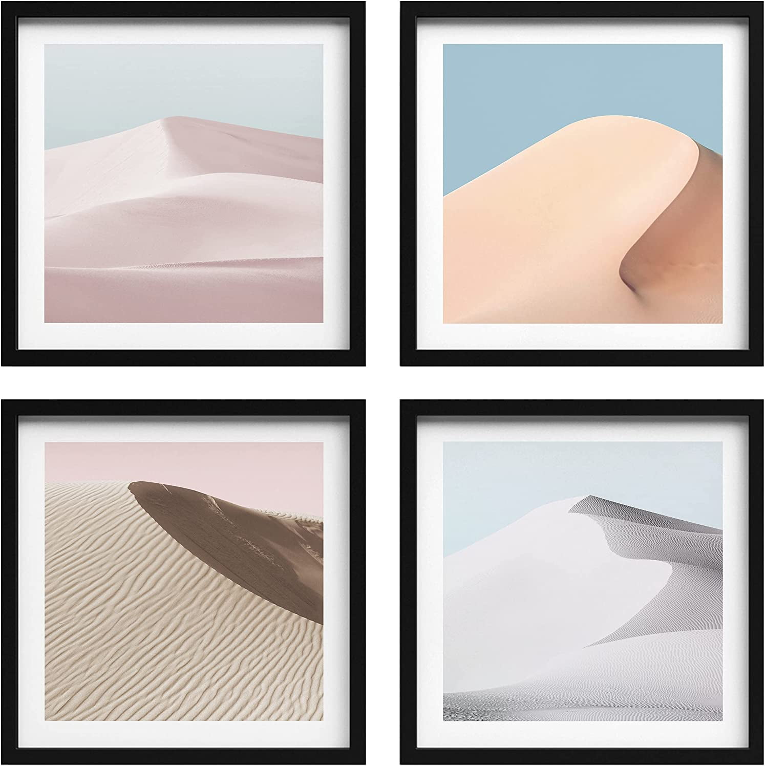 PixonSign Framed Wall Art Collage Print Gallery Set Colorful Sand Dune ...