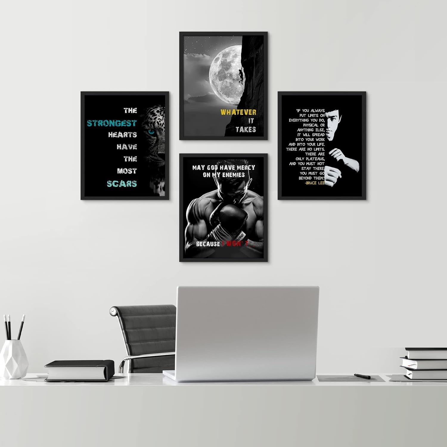 PixonSign Framed Wall Art, Cooler Moon Boxing Inspirational Posters ...