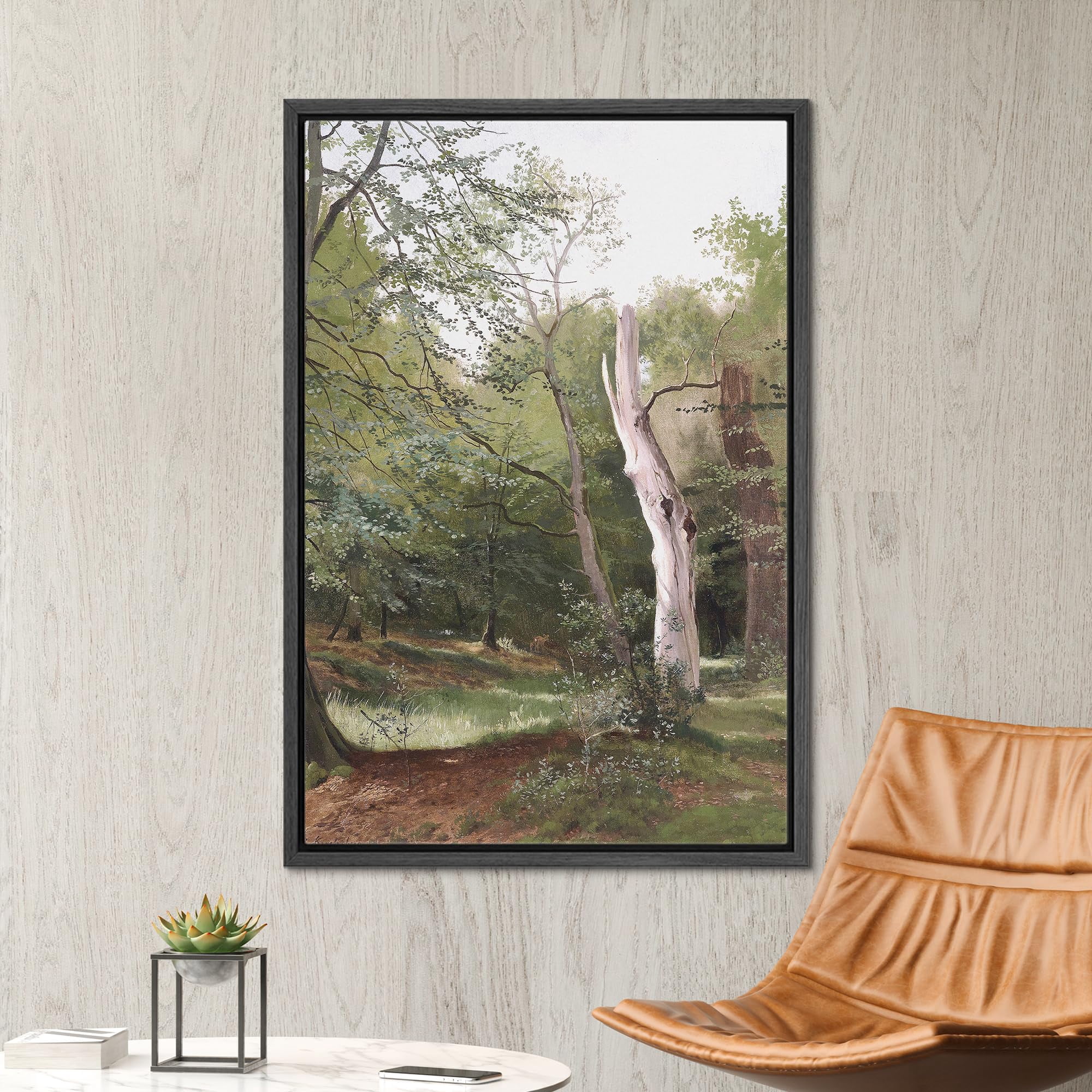 PixonSign Framed Wall Art Country Brich Tree Landscape Floral/Botanical ...