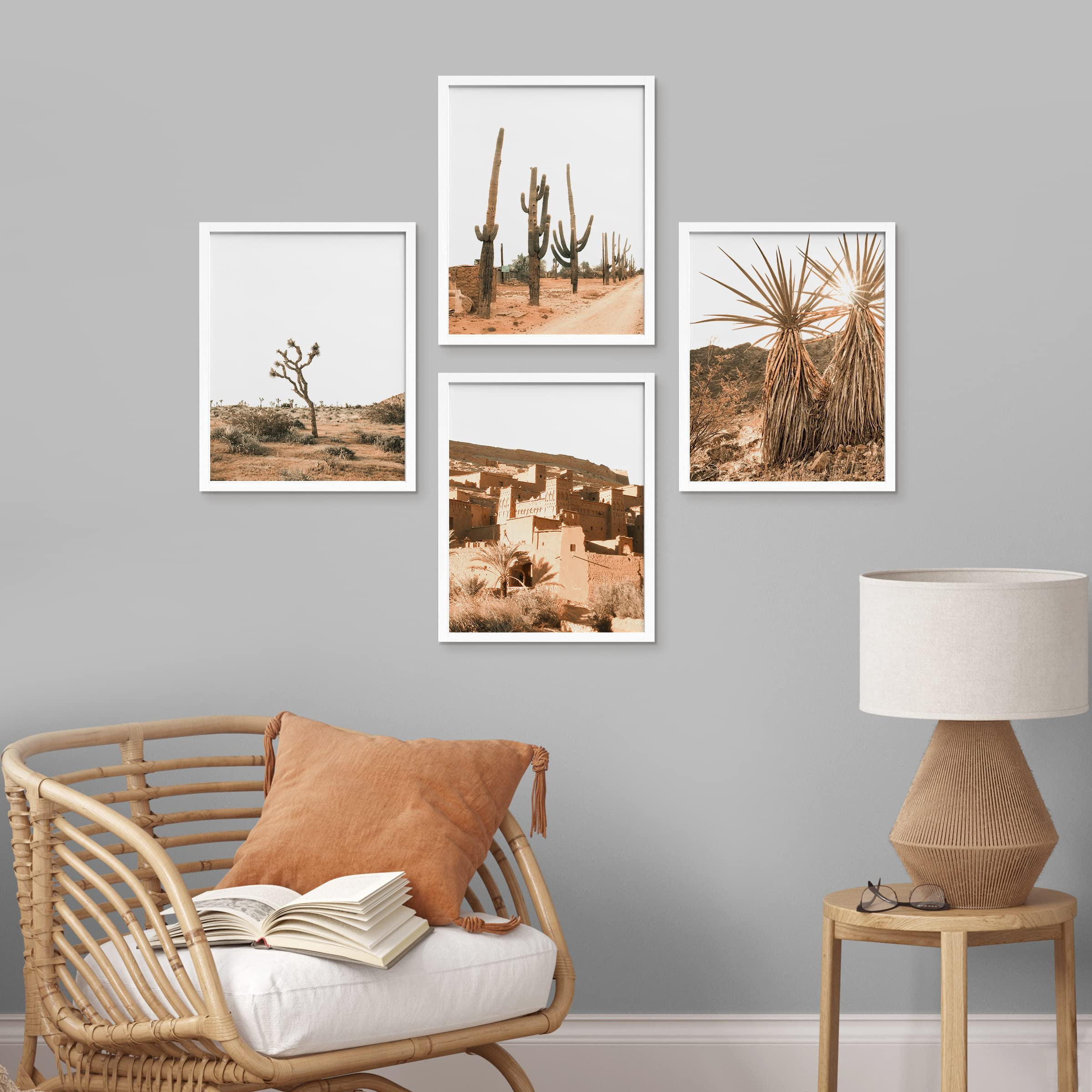 PixonSign Framed Wall Art Desert Cactus Texas Arizona Landscape Prints ...