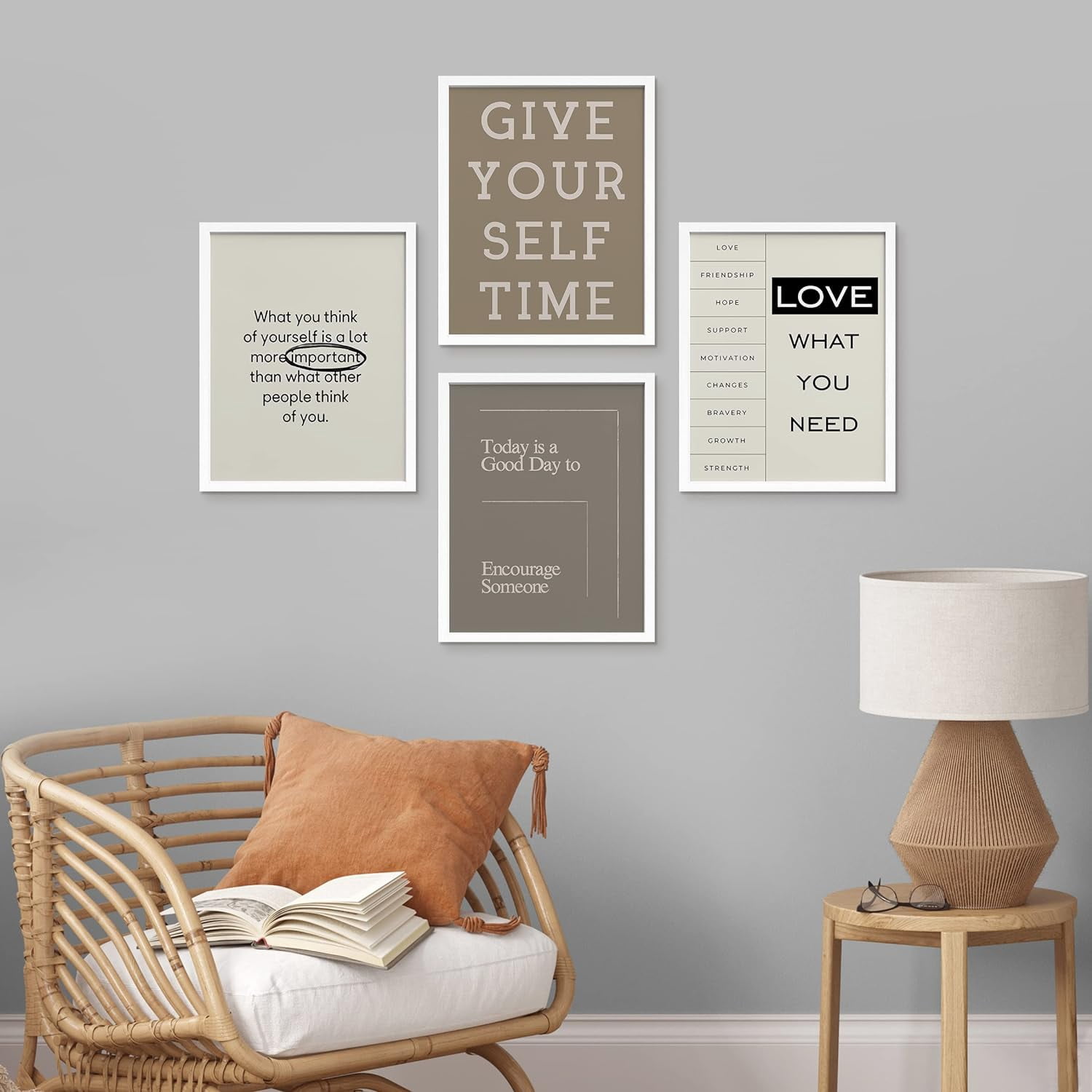 PixonSign Framed Wall Art, Duotone Inspirational Saying Motto Prints ...