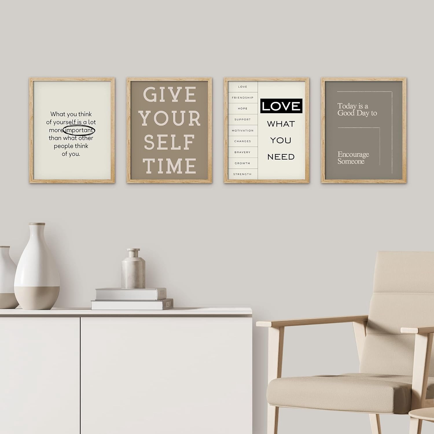 PixonSign Framed Wall Art, Duotone Inspirational Saying Motto Prints ...