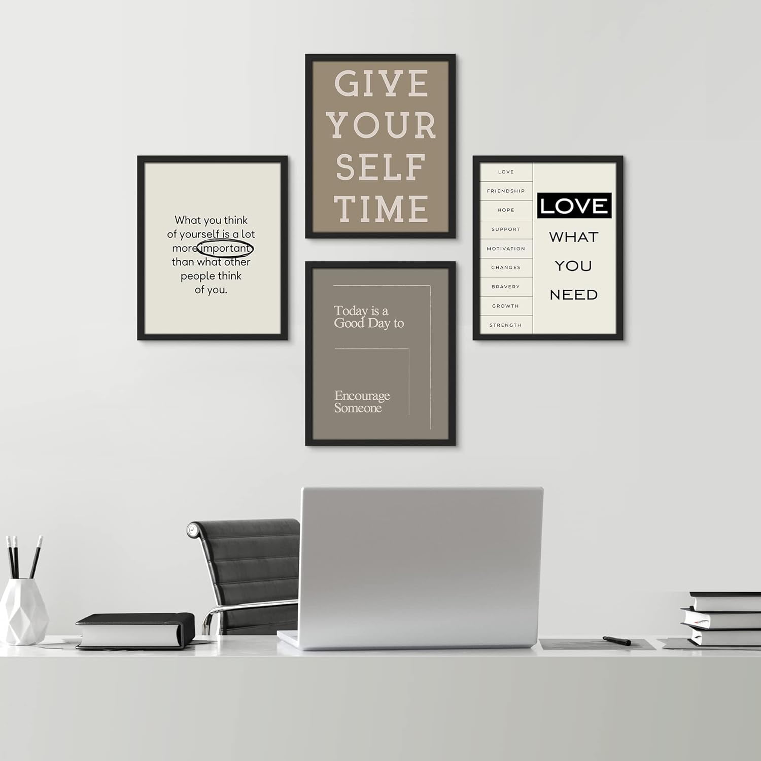 PixonSign Framed Wall Art, Duotone Inspirational Saying Motto Prints ...