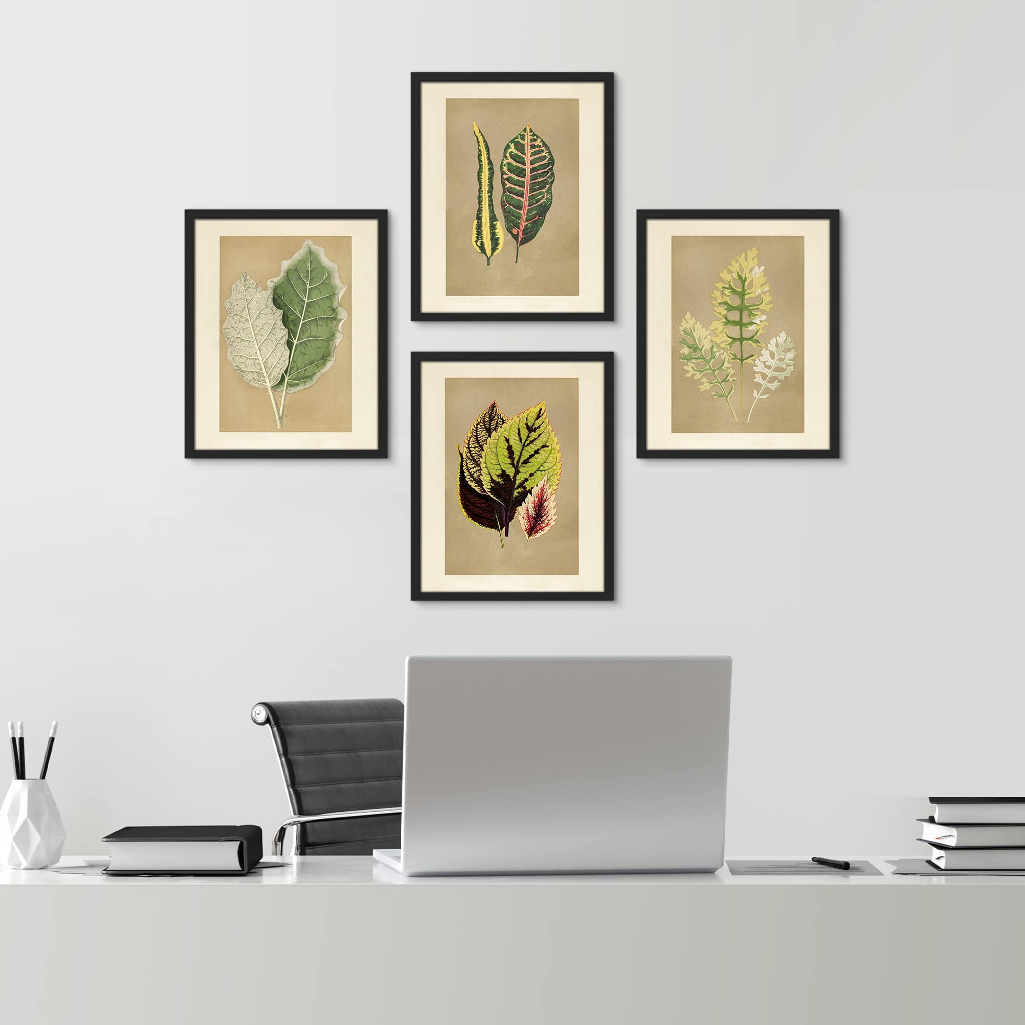 PixonSign Framed Wall Art Fall Colorful Forest Tree Leaf, Set of 4 ...