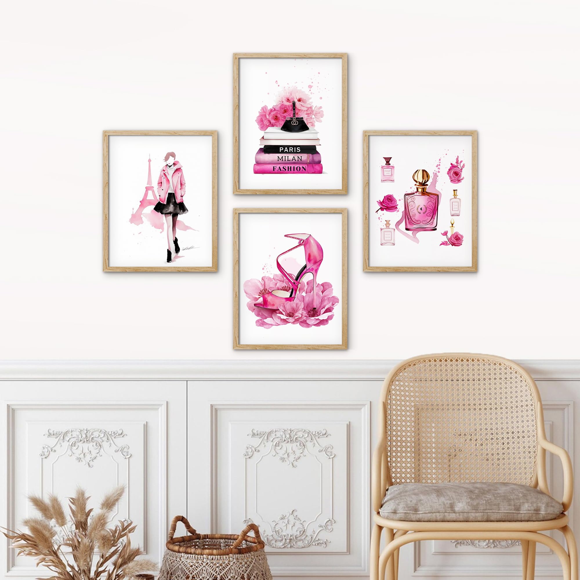 PixonSign Framed Wall Art Fashion Sketch Paris France Eiffel Tower ...