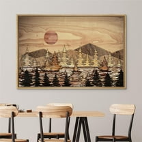 "PixonSign Framed Canvas Print Wall Art, Rustic Storm Cloud Landscape ...