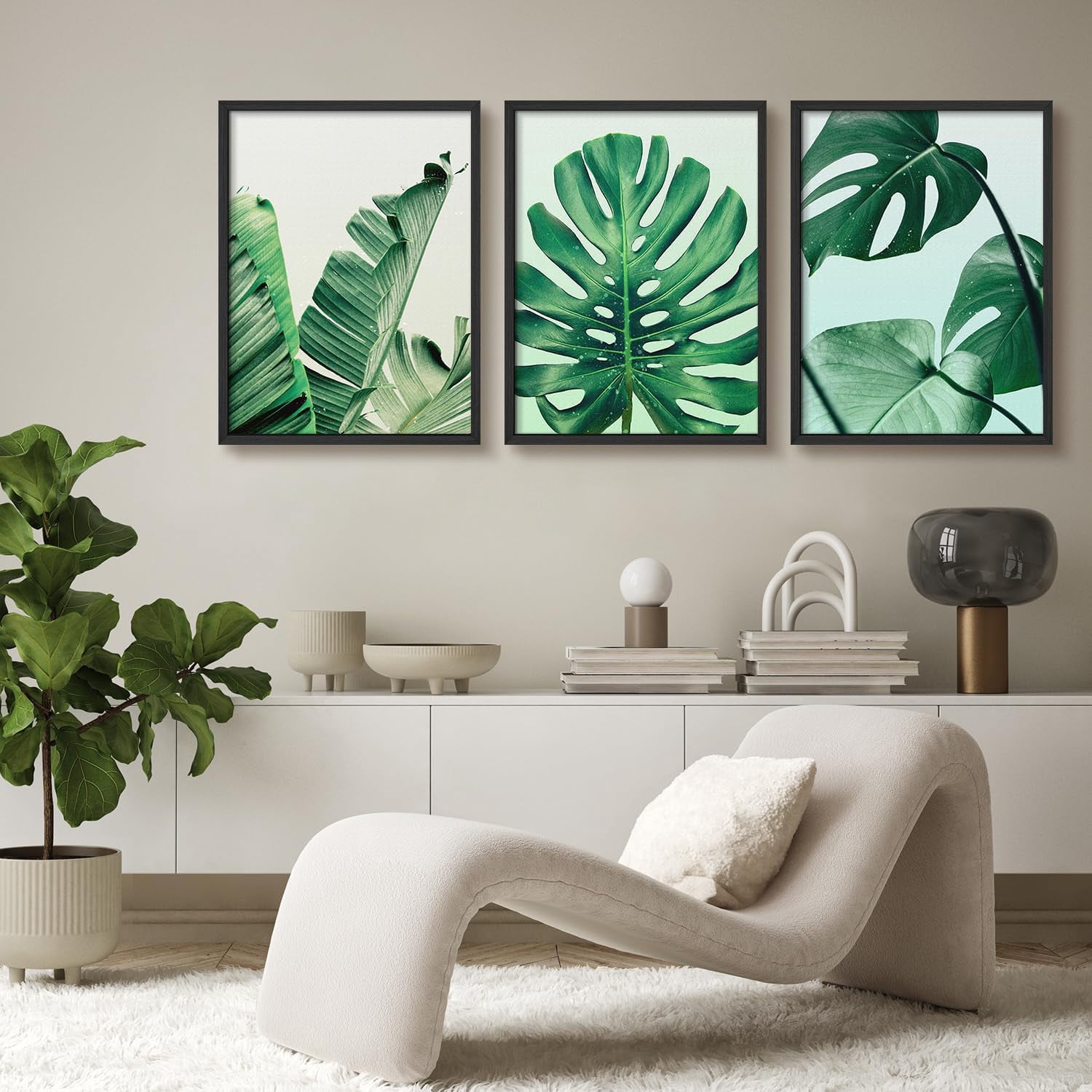 PixonSign Framed Wall Art Green Tropical Jungle Forest Plant Posters ...
