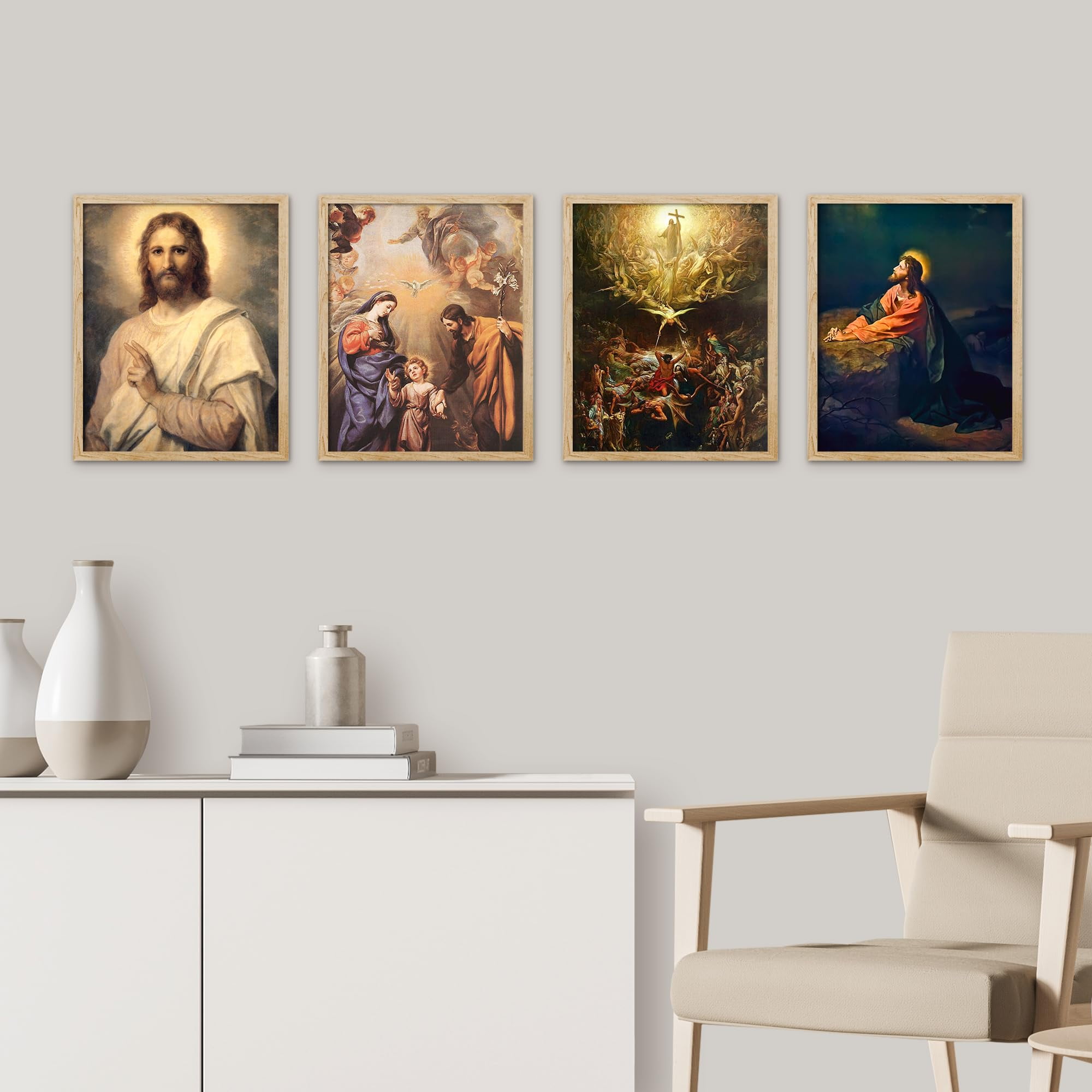 PixonSign Framed Wall Art Inspirational Christian Themed Illustrations ...