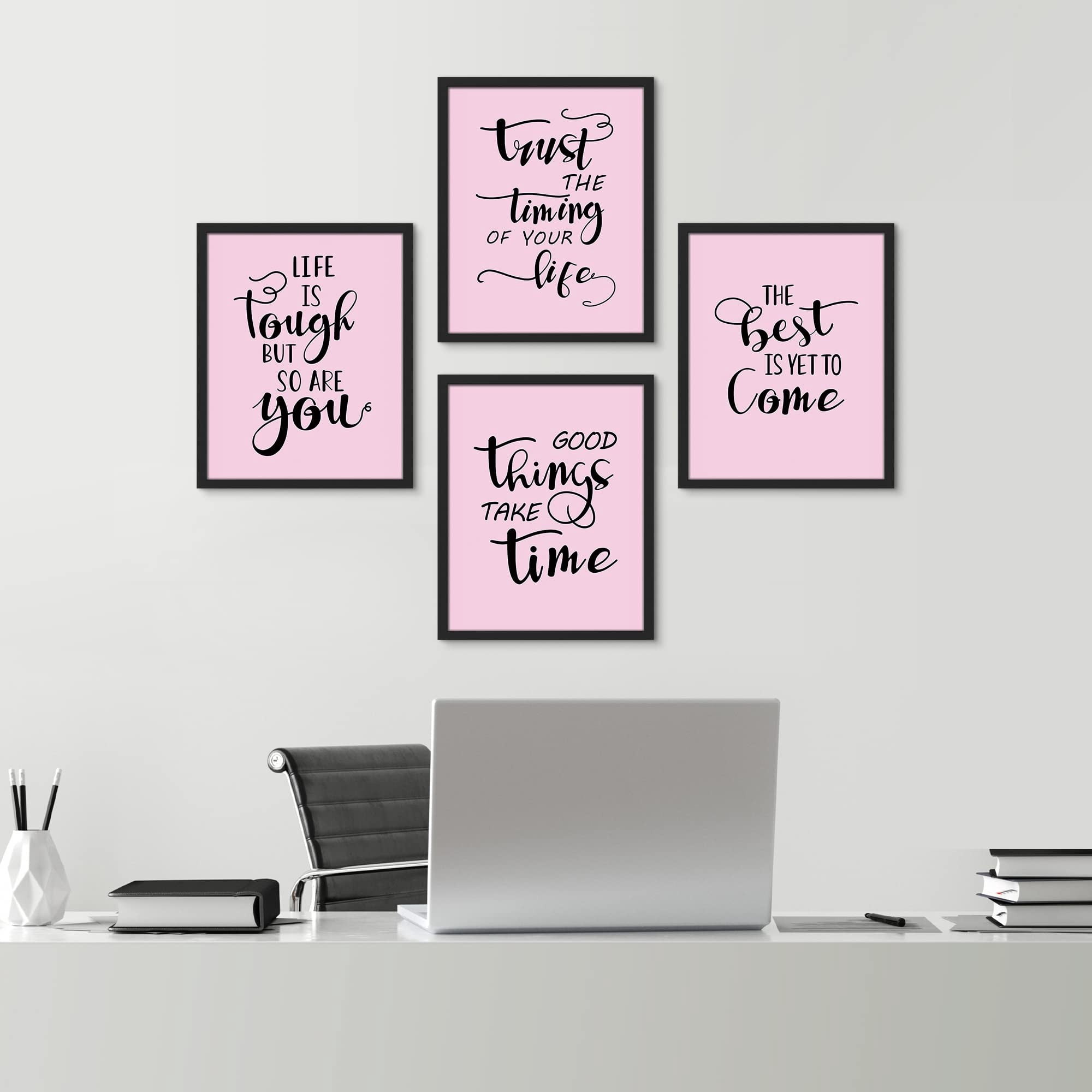 PixonSign Framed Wall Art Inspirational Motivational Collection Posters ...