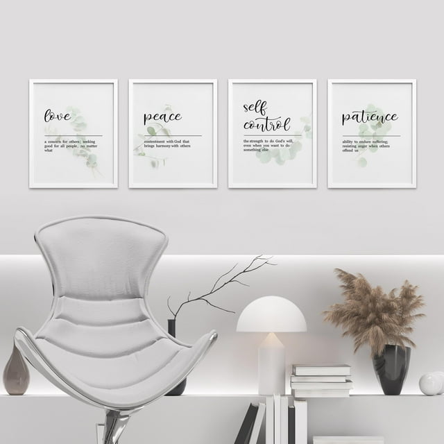 PixonSign Framed Wall Art Inspirational Virtue Quotes - Love, Peace ...