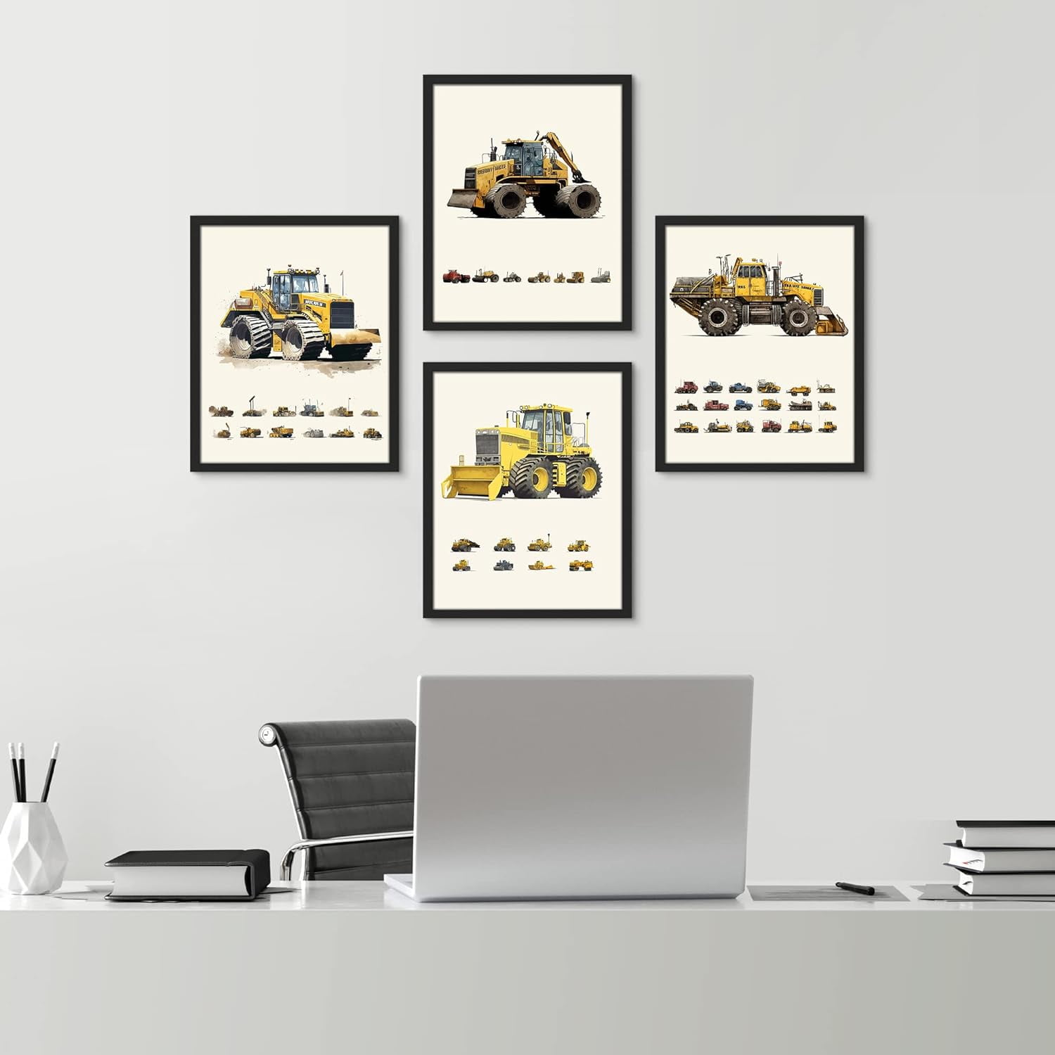 PixonSign Framed Wall Art, Kids Tractor Trailer Truck Collage Posters ...