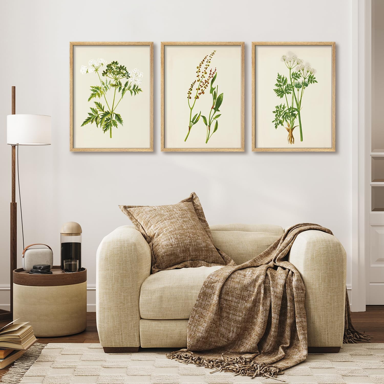 PixonSign Framed Wall Art MVintage Style Botanical Herb Posters, Set of ...