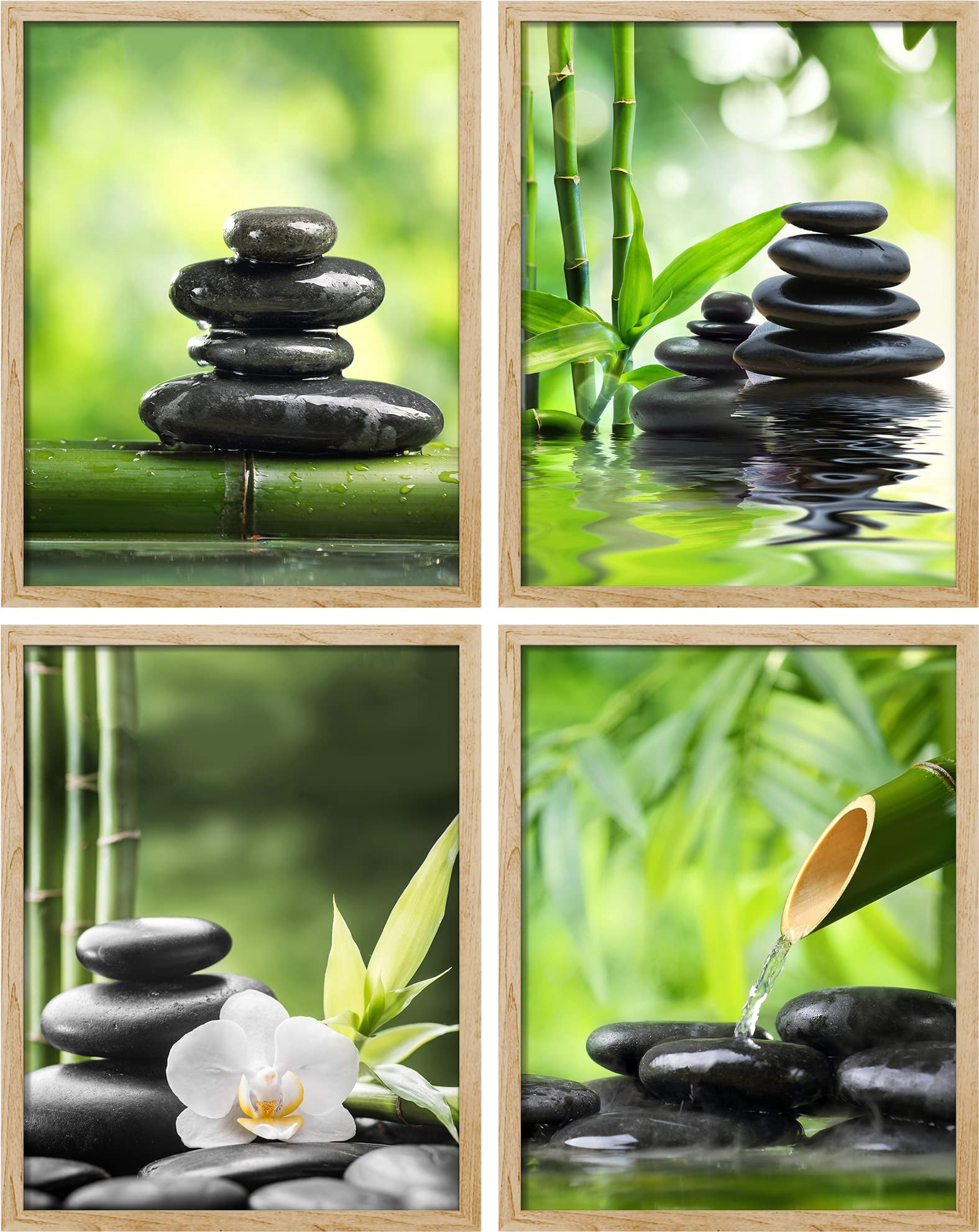 PixonSign Framed Wall Art Mediation Massage Stone Bamboo Forest Spa ...