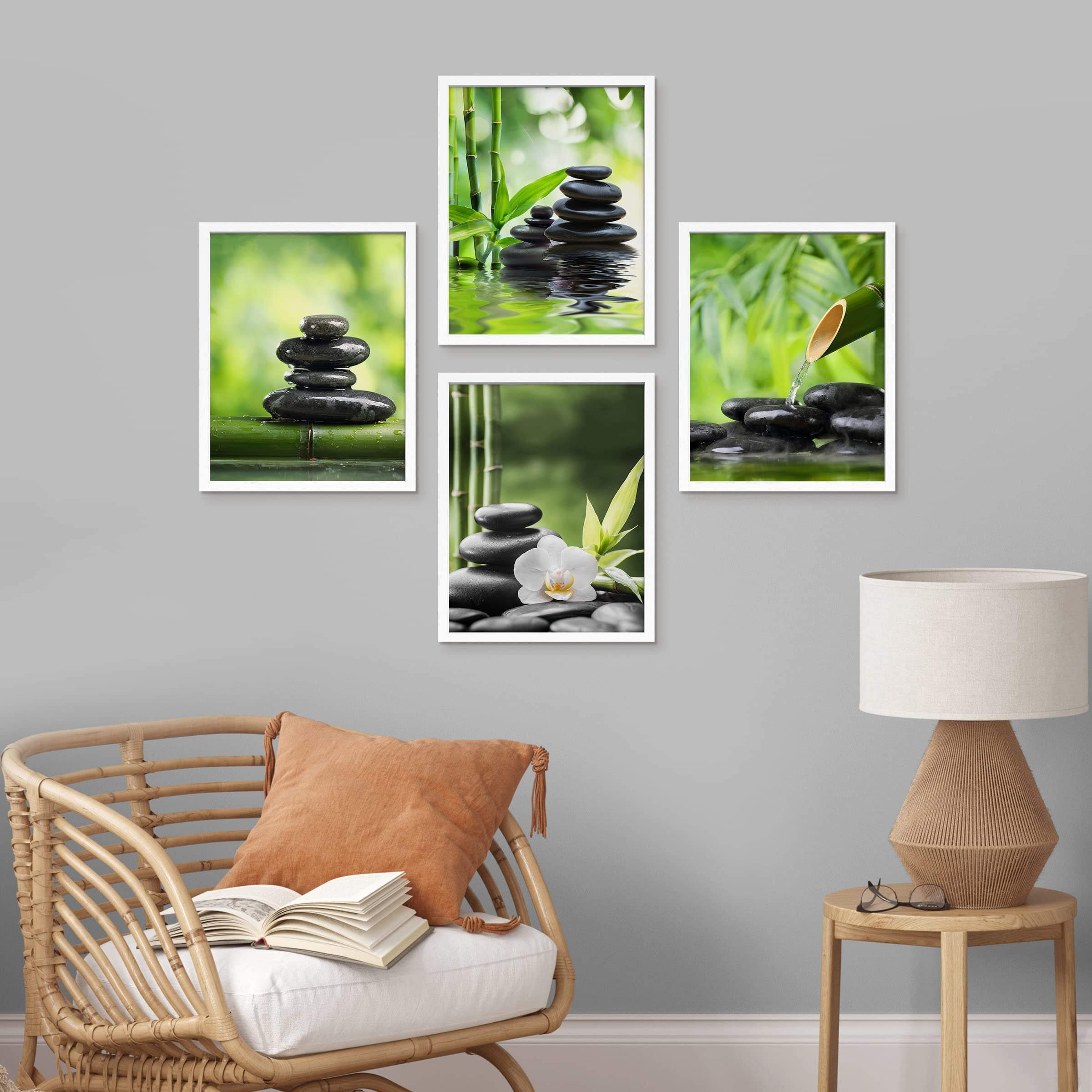 PixonSign Framed Wall Art Mediation Massage Stone Bamboo Forest Spa ...