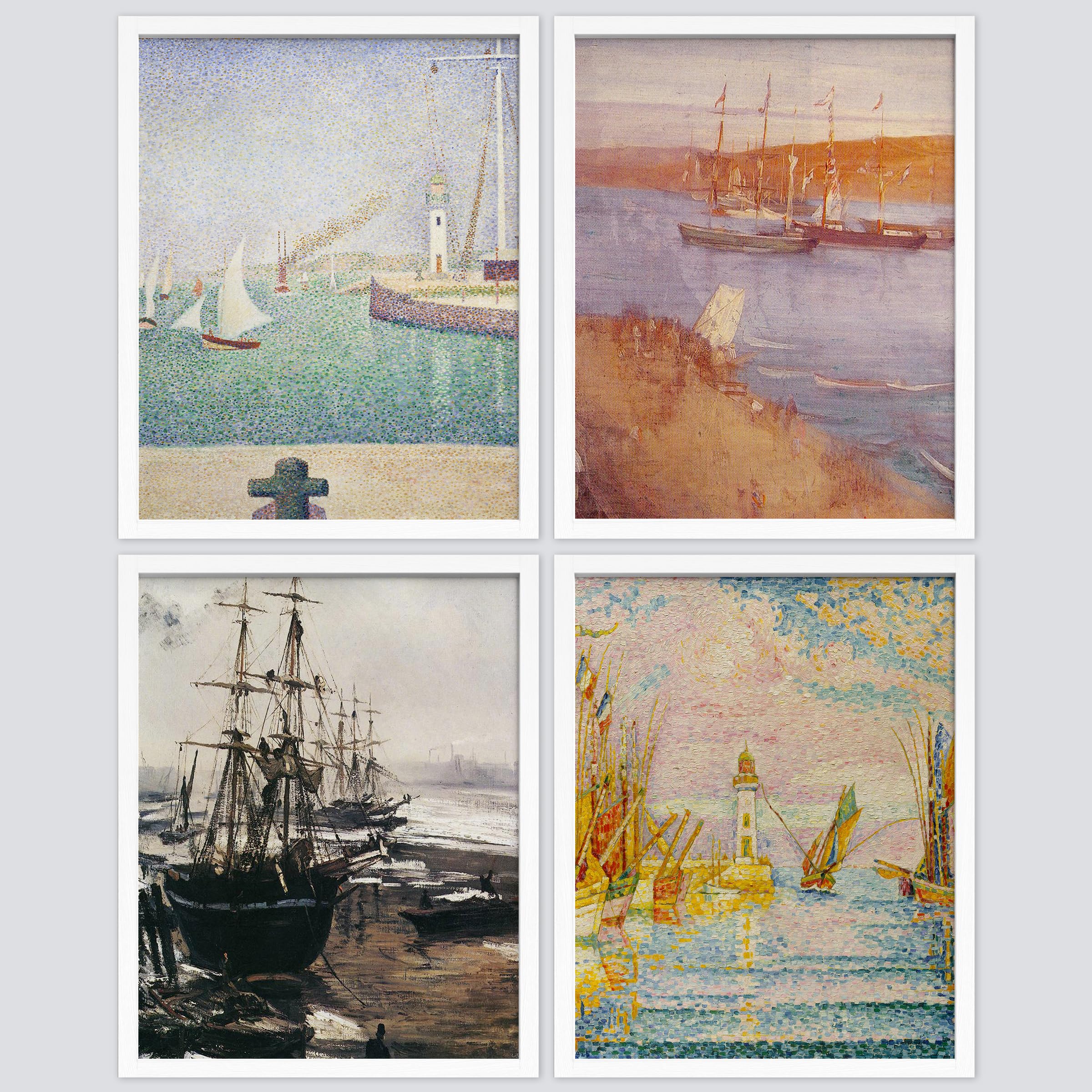 PixonSign Framed Wall Art Nautical Sailboat Ship Ocean Seascapes ...