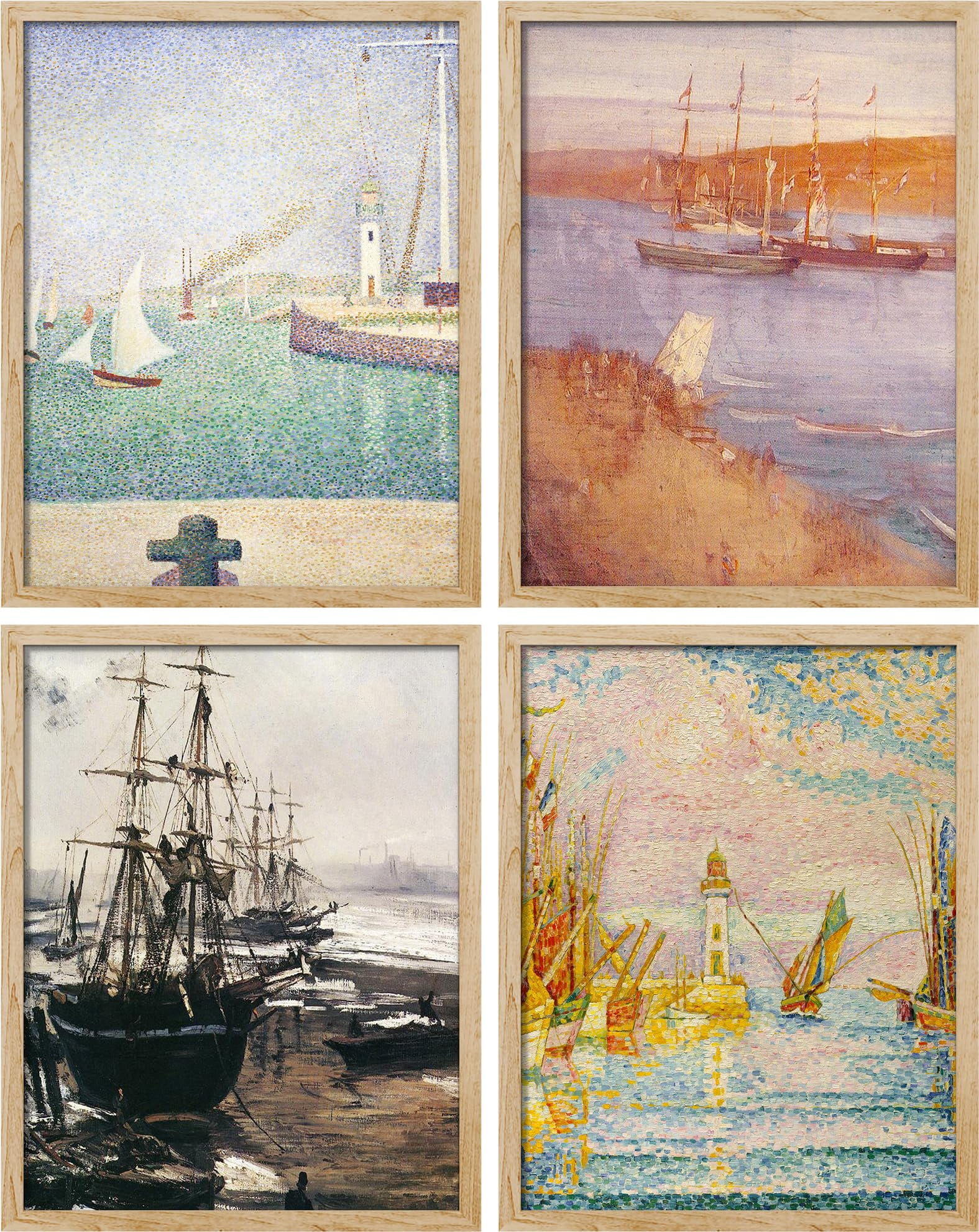 PixonSign Framed Wall Art Nautical Sailboat Ship Ocean Seascapes ...