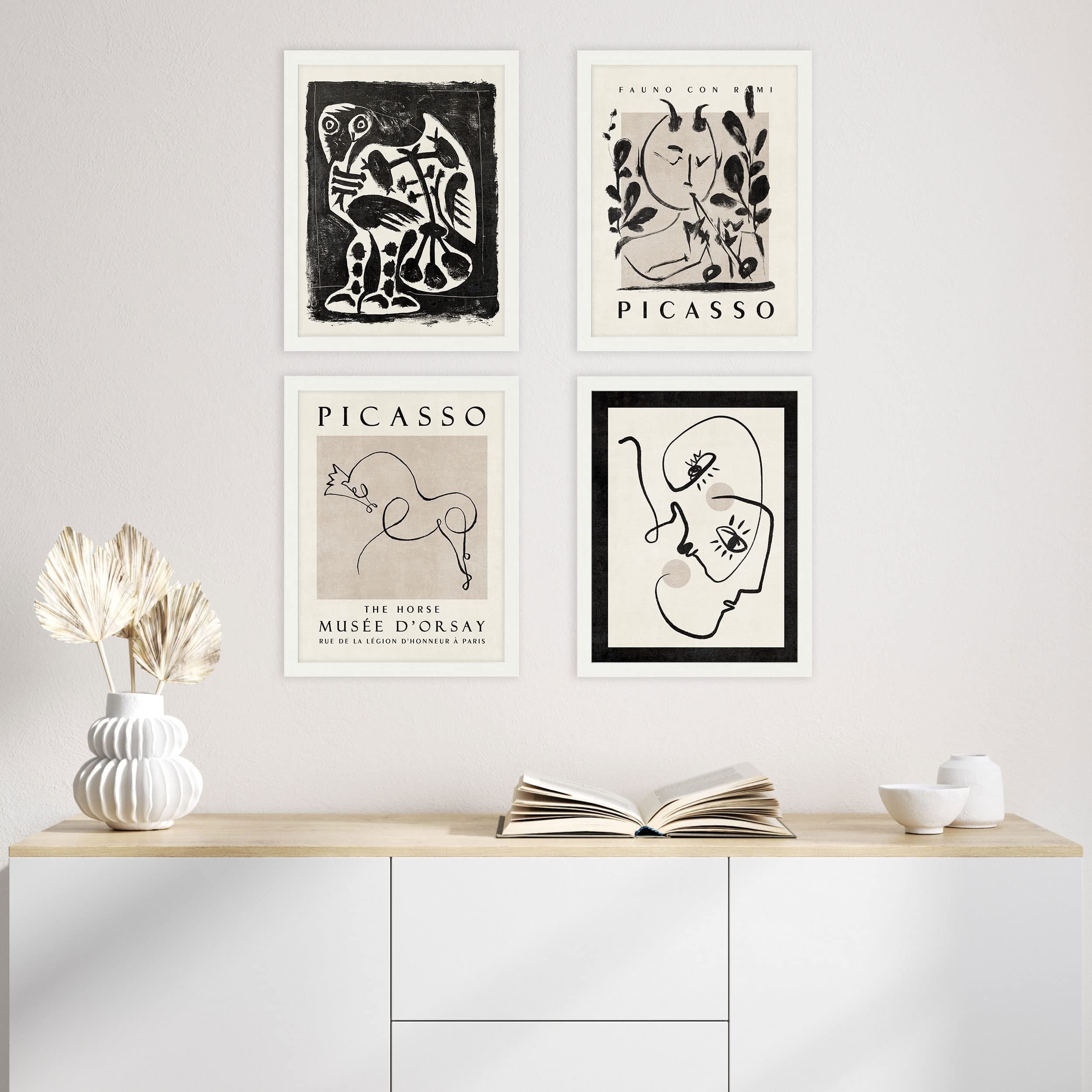 PixonSign Framed Wall Art Pablo Picasso Portrait and Plant ...