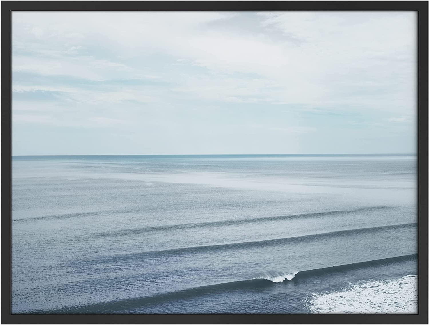 PixonSign Framed Wall Art Print Rising Sea Waves Meet The Shore Coastal ...