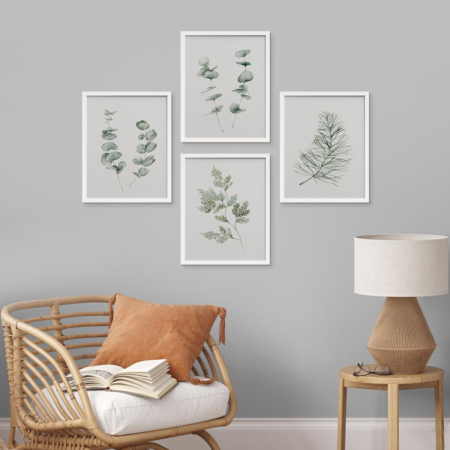 PixonSign Framed Wall Art, Sage Green Wildflower Forest Plant Posters ...