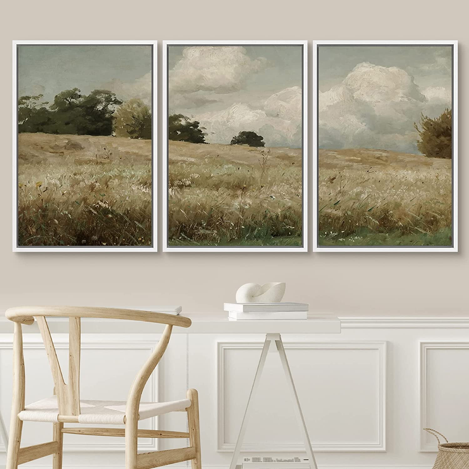 PixonSign Framed Wall Art Set Country Field Landscape Pasture Nature ...