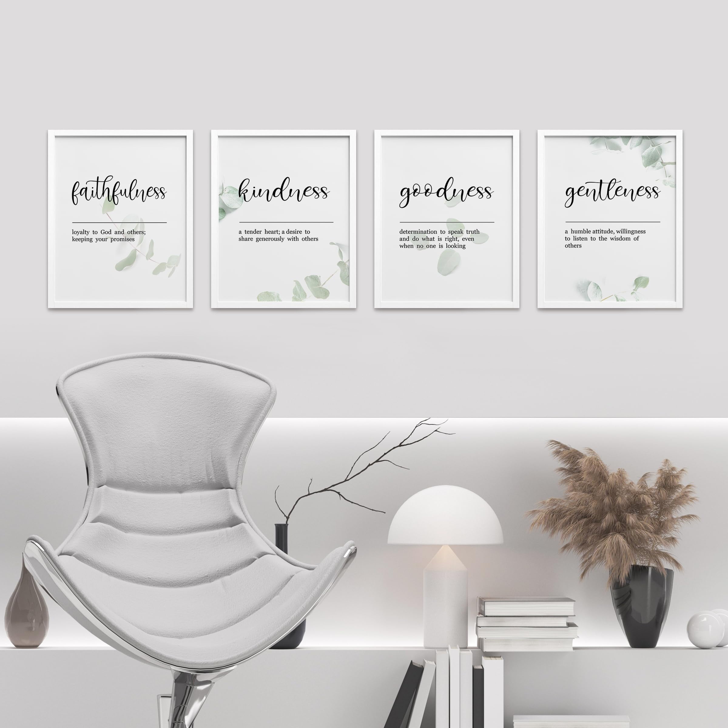 PixonSign Framed Wall Art Spiritual Inspirational Virtue Quotes Posters ...