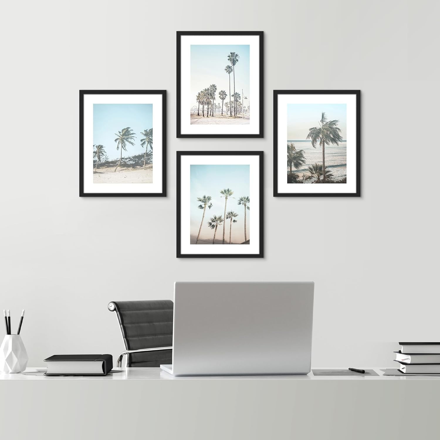 PixonSign Framed Wall Art, Washed Out Tropical Island Posters, Set of 4 ...