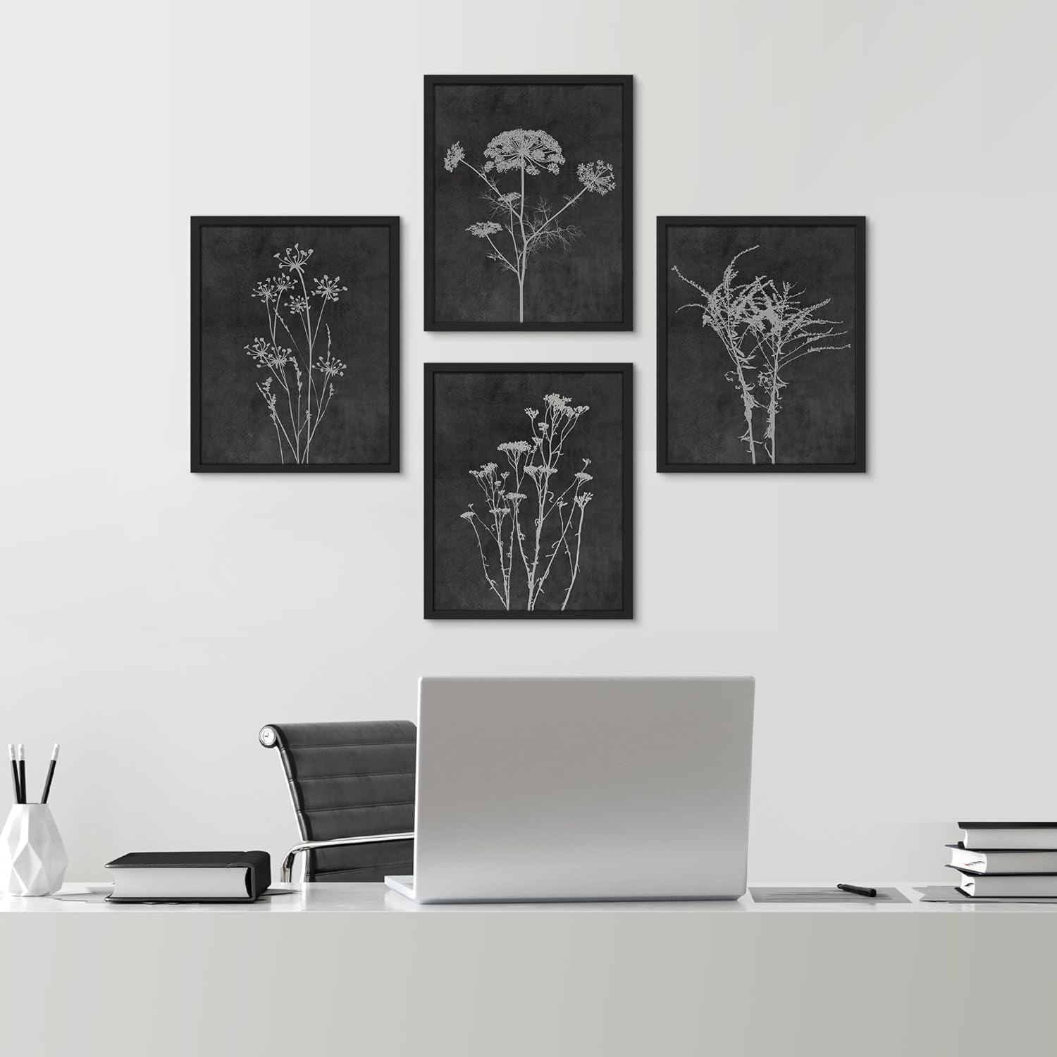 PixonSign Framed Wall Art, Wildflower Floral Botanical Canvas Posters ...