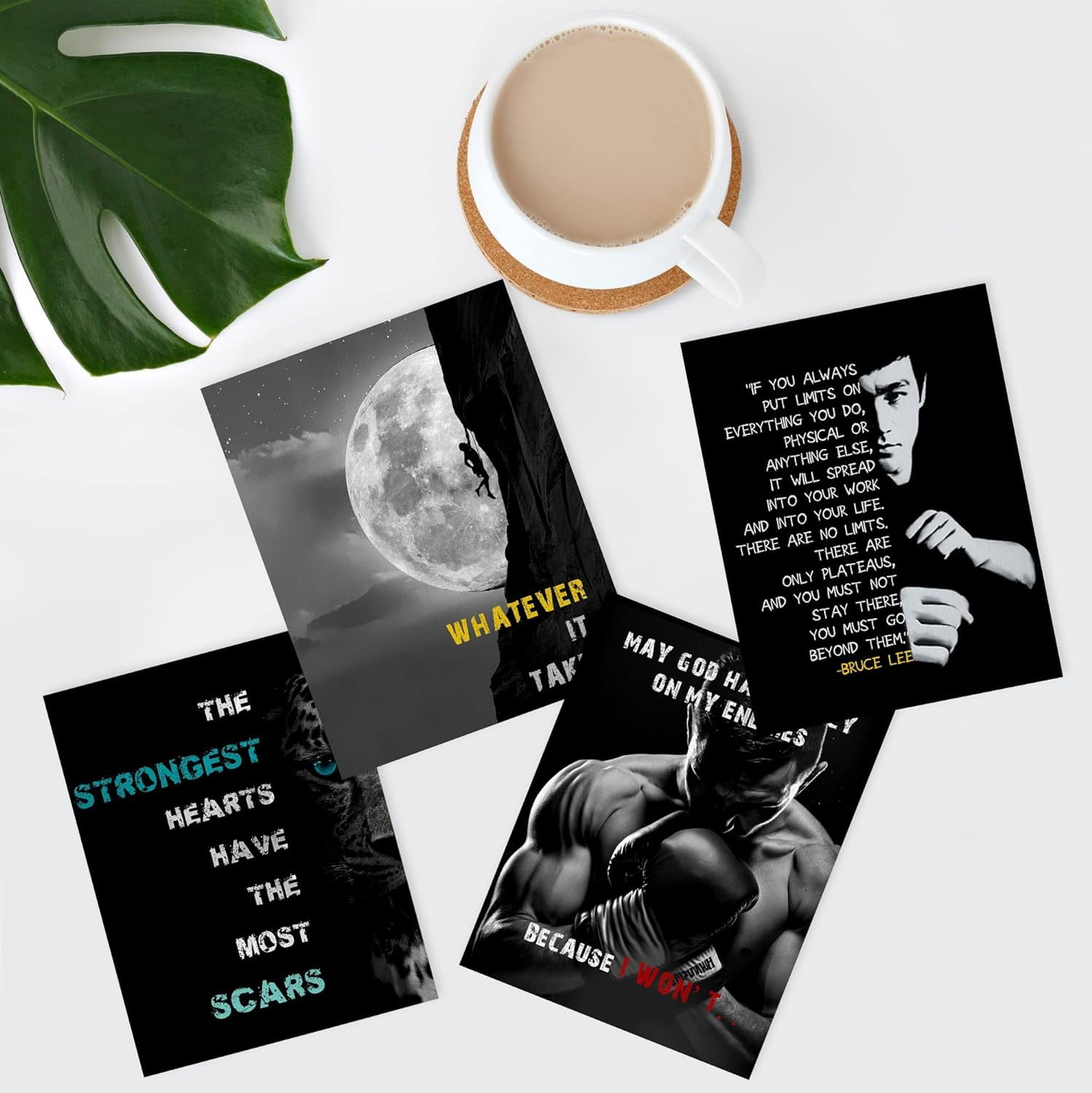 PixonSign Frameless Wall Art, Cooler Moon Boxing Inspirational Posters ...