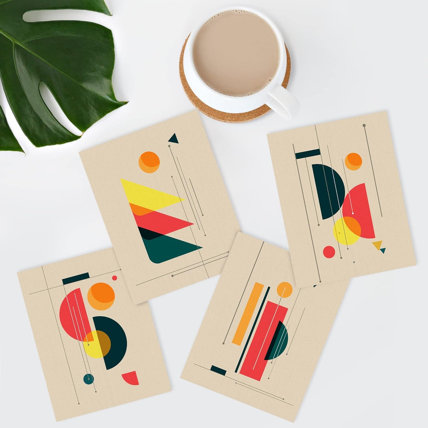 PixonSign Frameless Wall Art, Mid-Century Abstract Shape Polygon ...