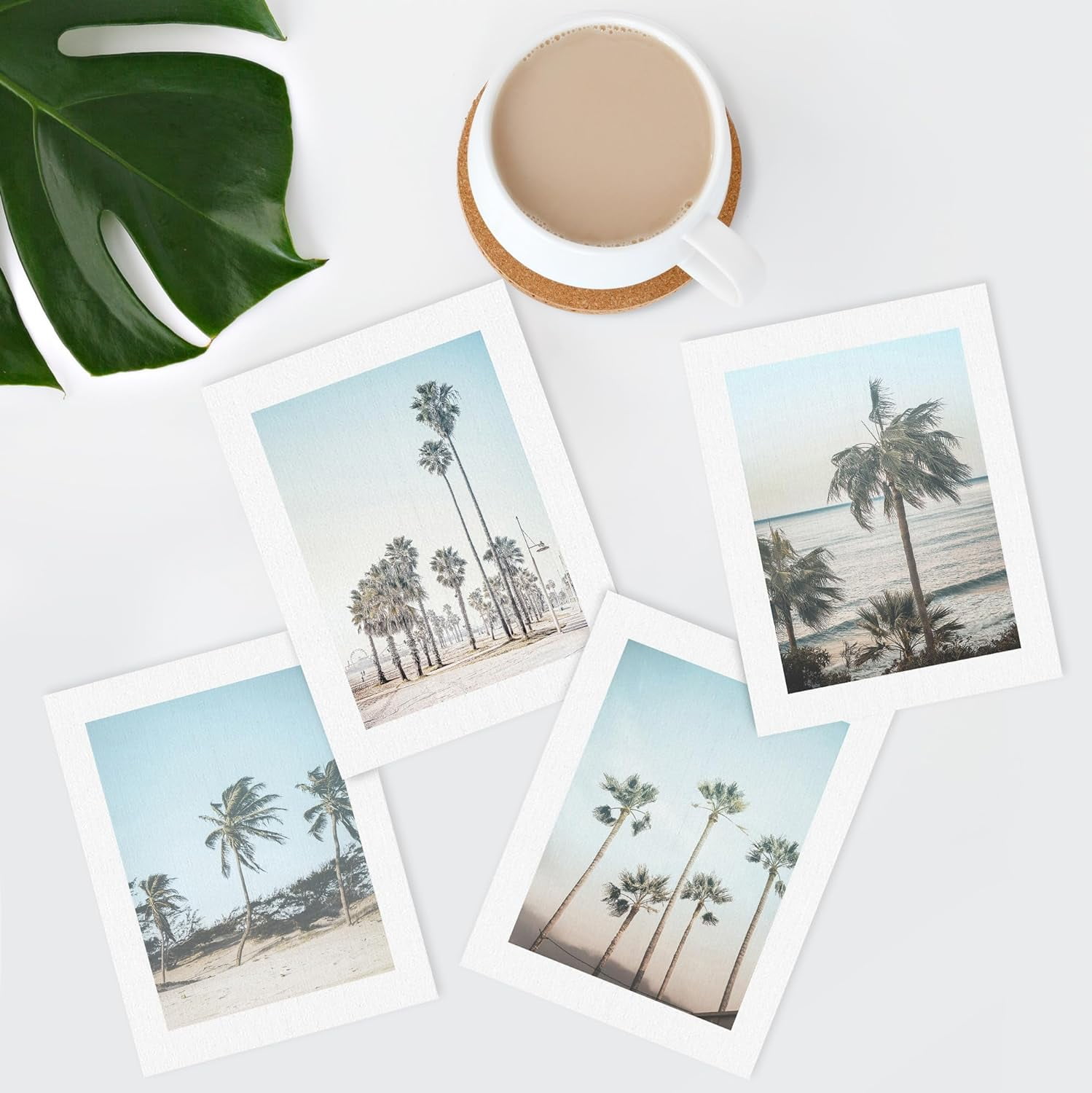 PixonSign Frameless Wall Art, Washed Out Tropical Island Posters, Set ...